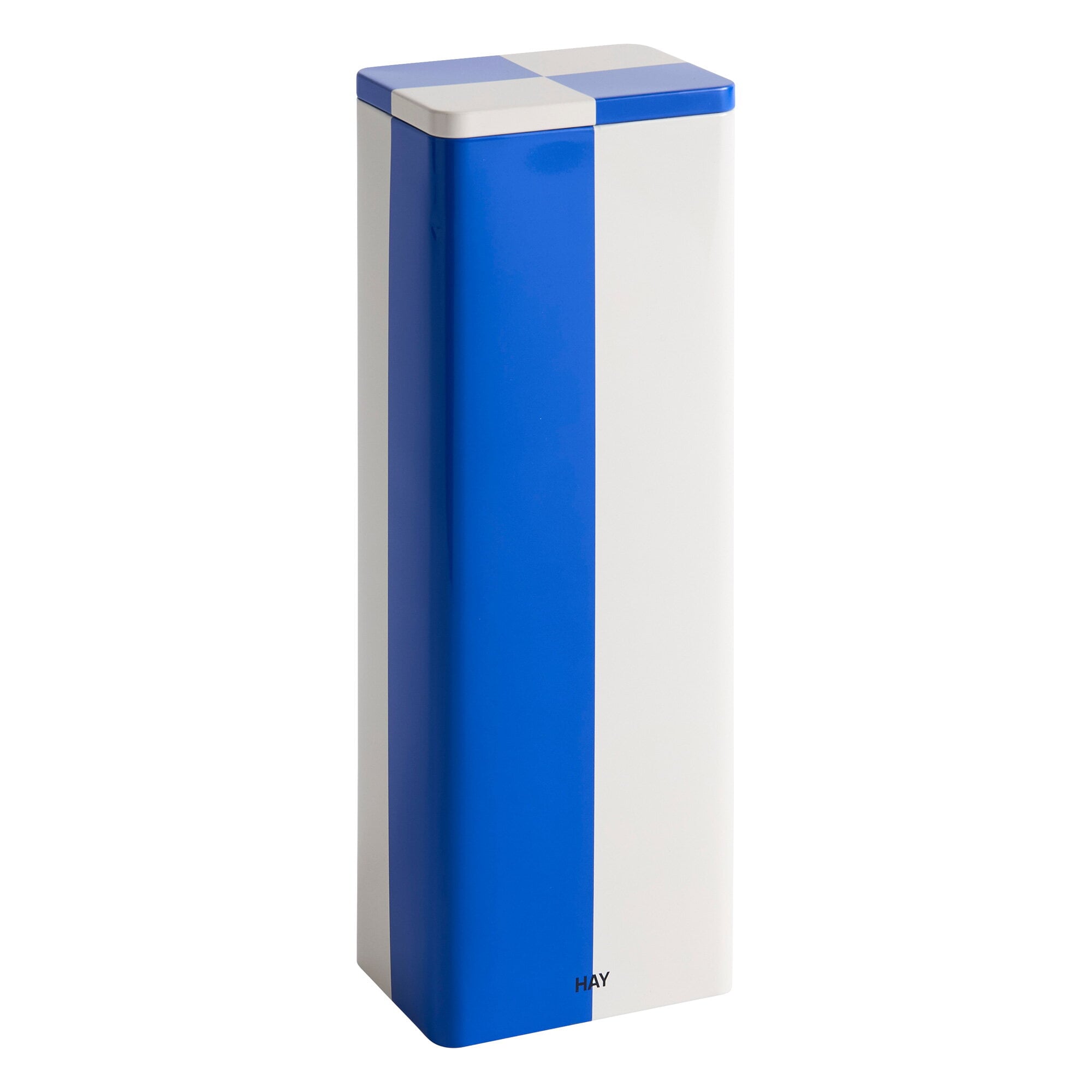 HAY Tin container, slim, blue - off-white | Finnish Design Shop