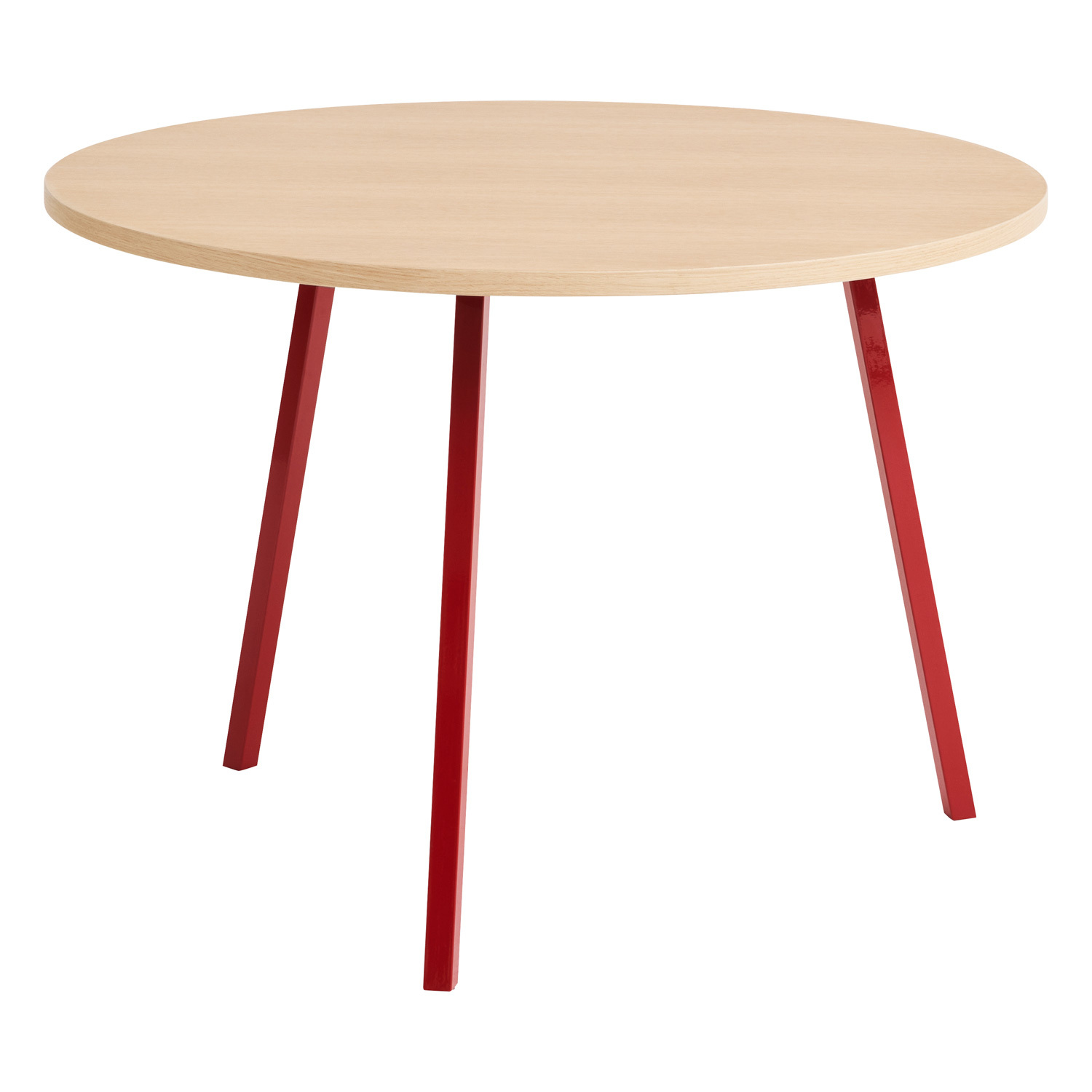 HAY Loop Stand round table, 105 cm, maroon red - lacquered oak ...