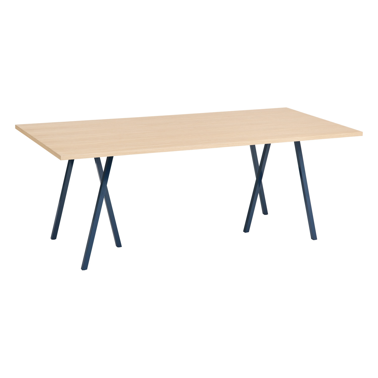HAY Loop Stand table, 200 cm, deep blue - lacquered oak | Finnish ...