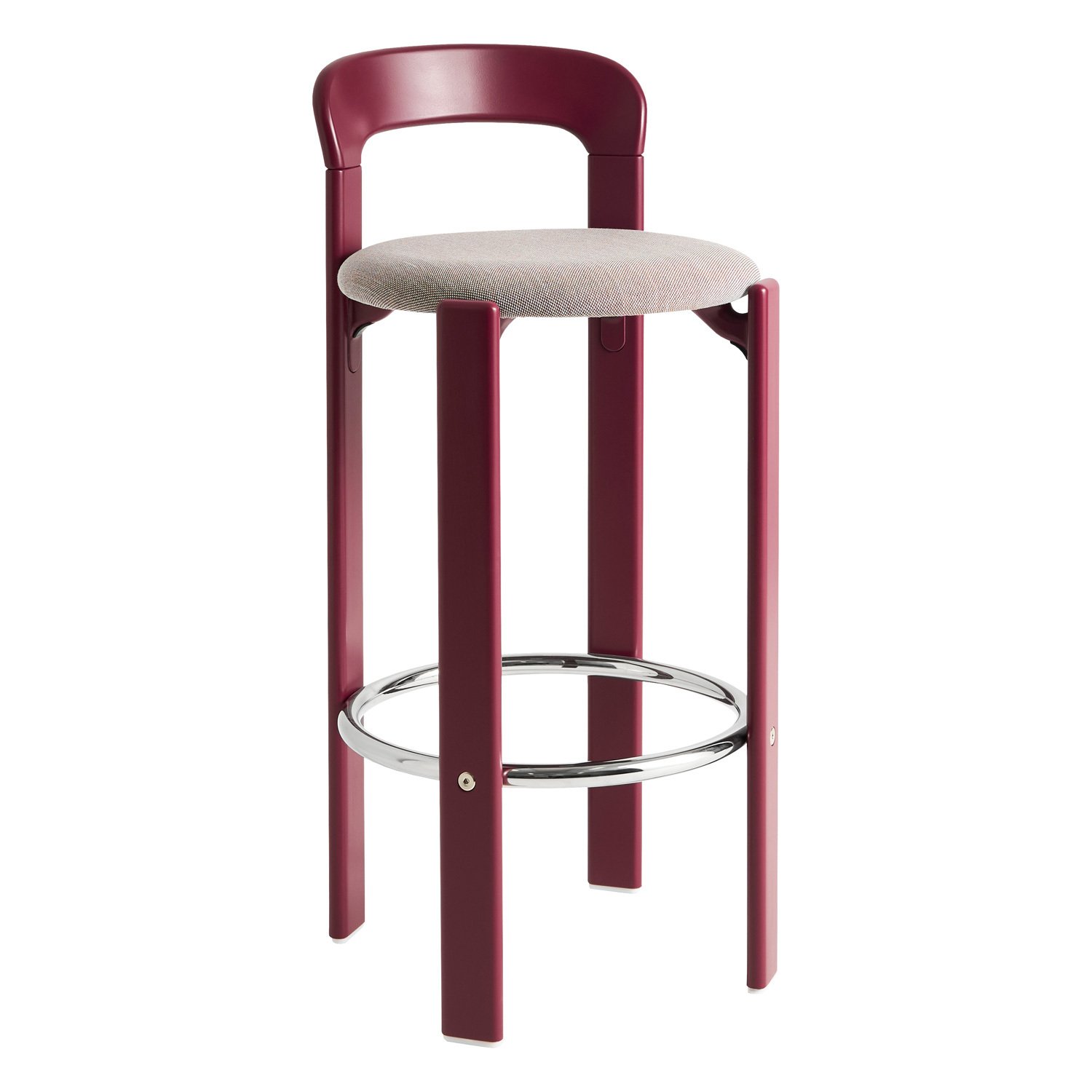 HAY Rey bar stool, 75 cm, grape red - burgundy Steelcut Trio 416 ...