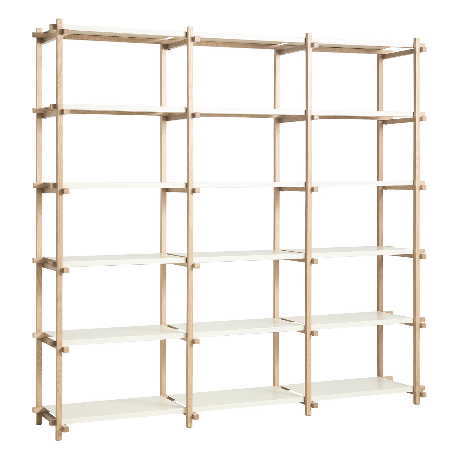 HAY Woody 2.0 shelf, high, soaped oak - almond white steel | Finnish ...