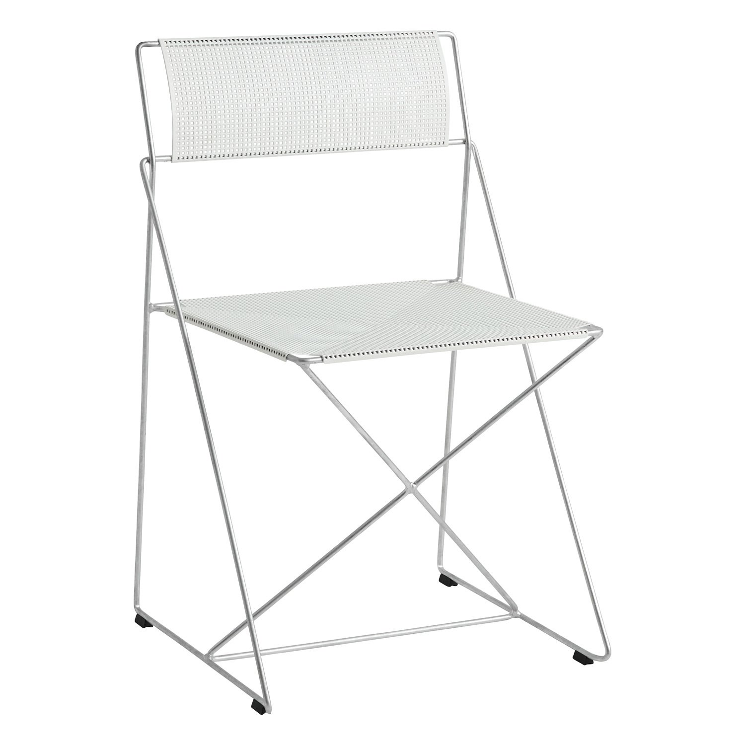 HAY X-Line chair, hot galvanized - chalk white | Finnish Design Shop