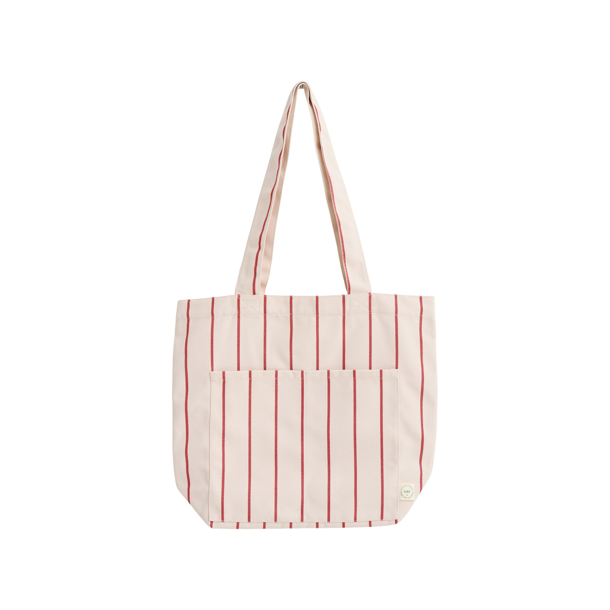HAY Sac cabas Outdoor Market, beige - rayure rouge | Finnish Design Shop