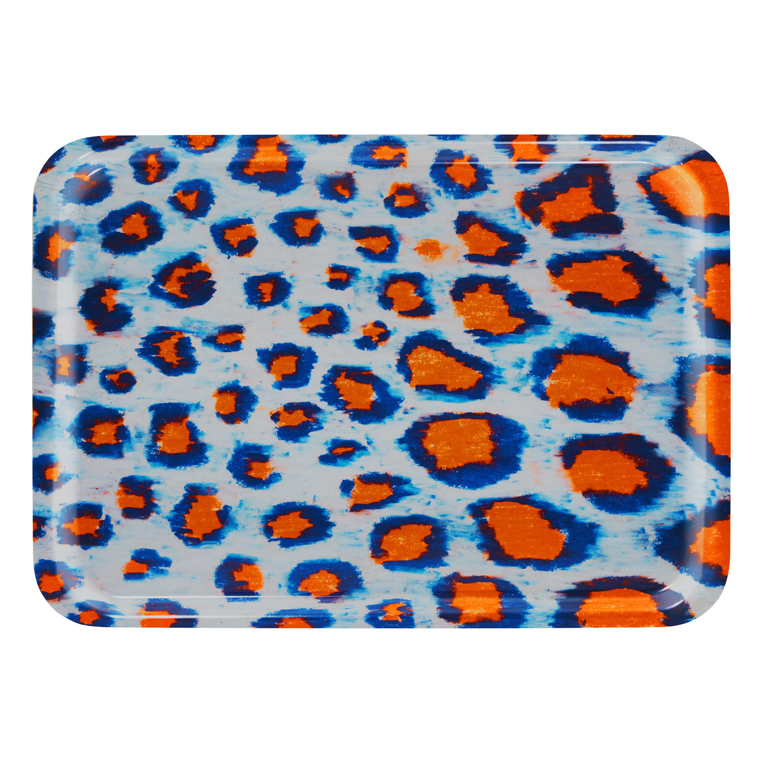 Hem Monster rectangular tray, M, coral-white-ultramarine blue | Finnish ...