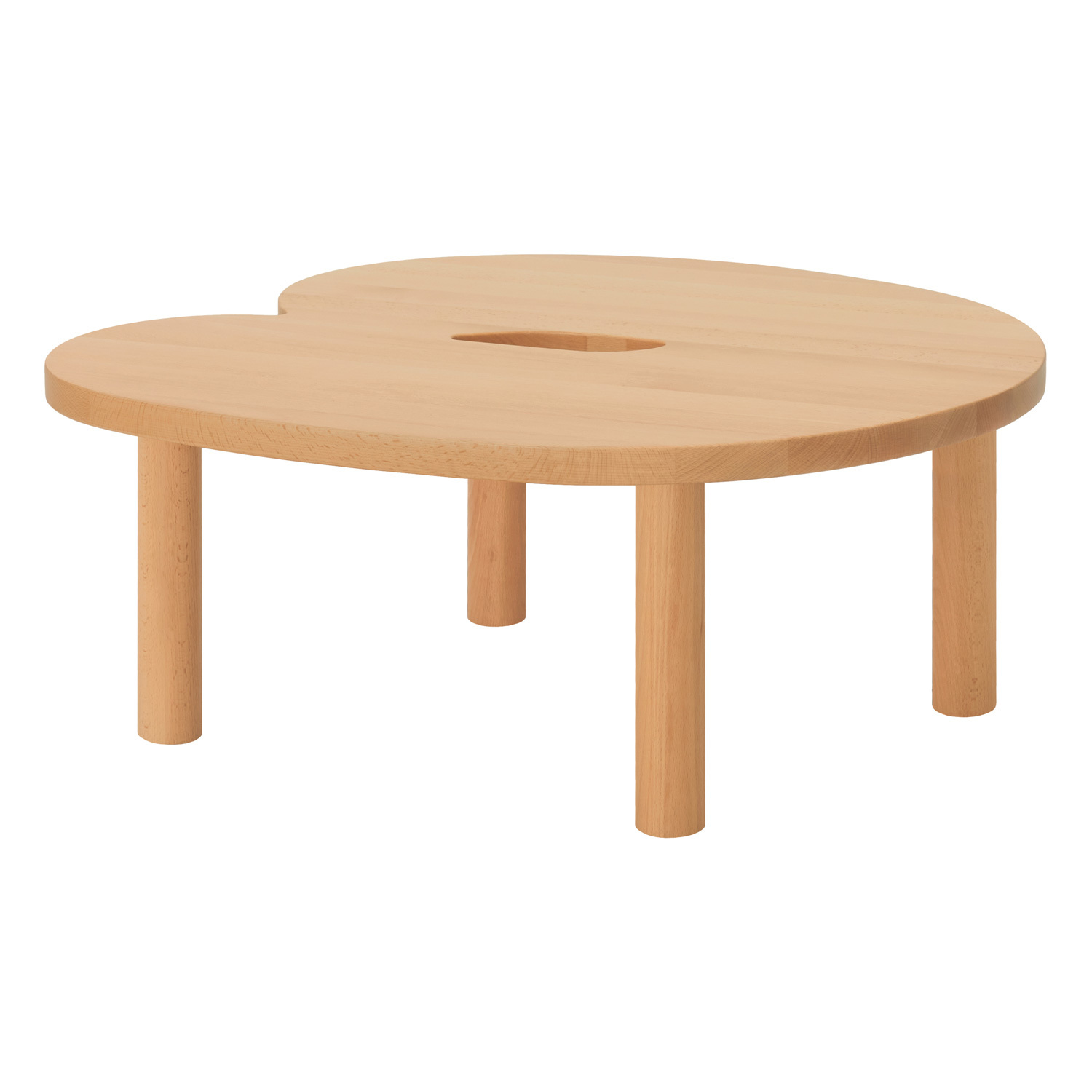 Hem Worm coffee table, round, beech - beech | Finnish Design Shop