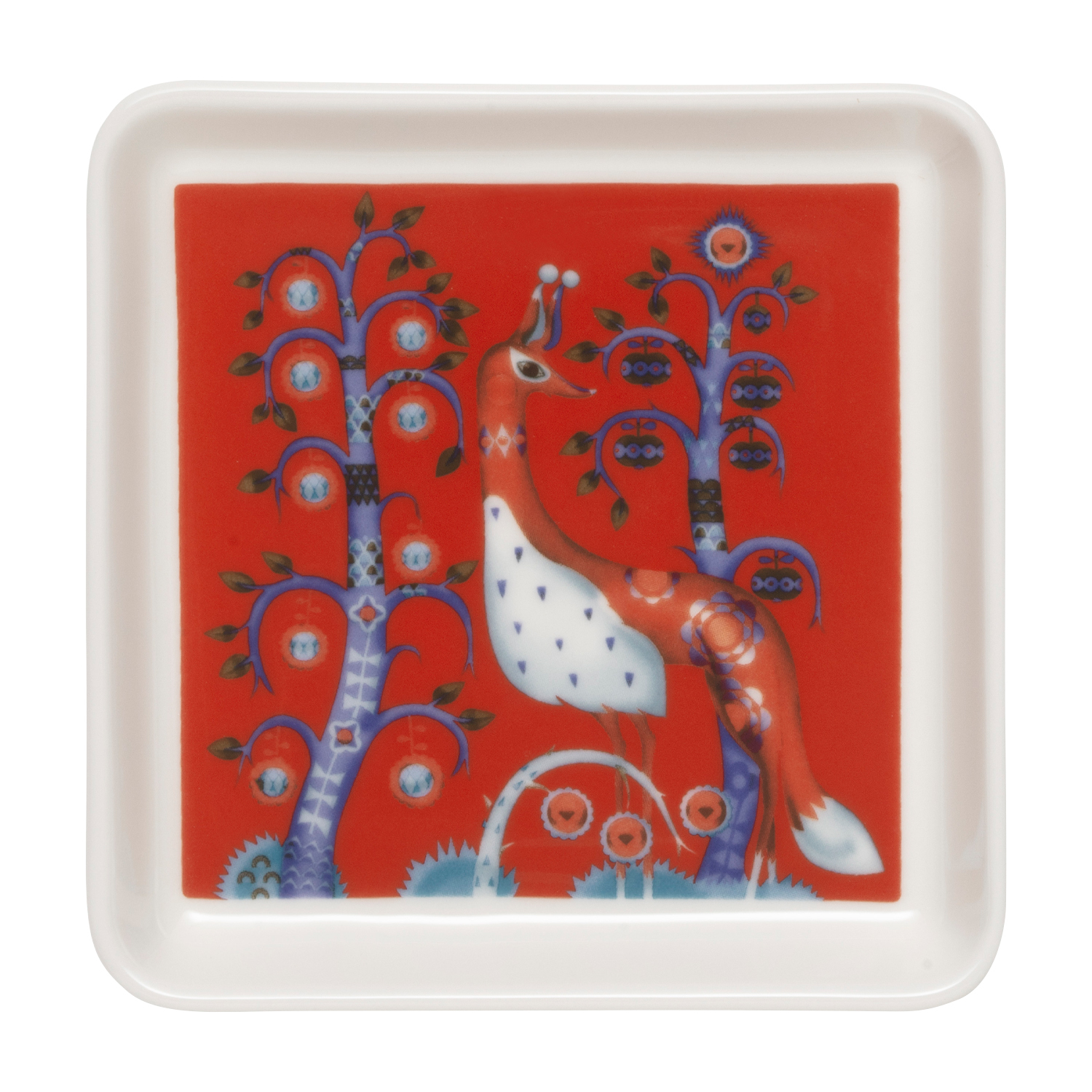 Iittala Taika plate, square, 12 x 12 cm, red | Finnish Design Shop UK