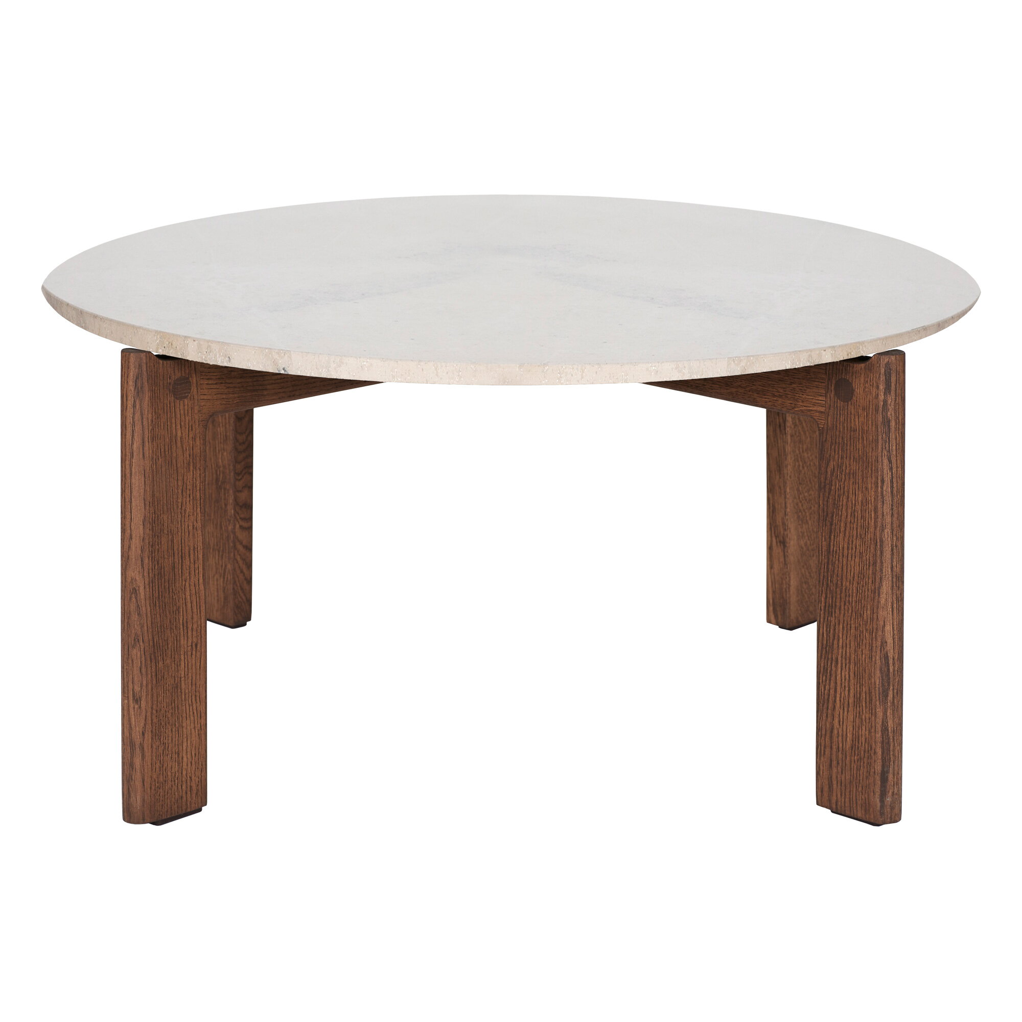 Asplund Iris coffee table, medium, American walnut - Jura limestone | Finnish Design Shop
