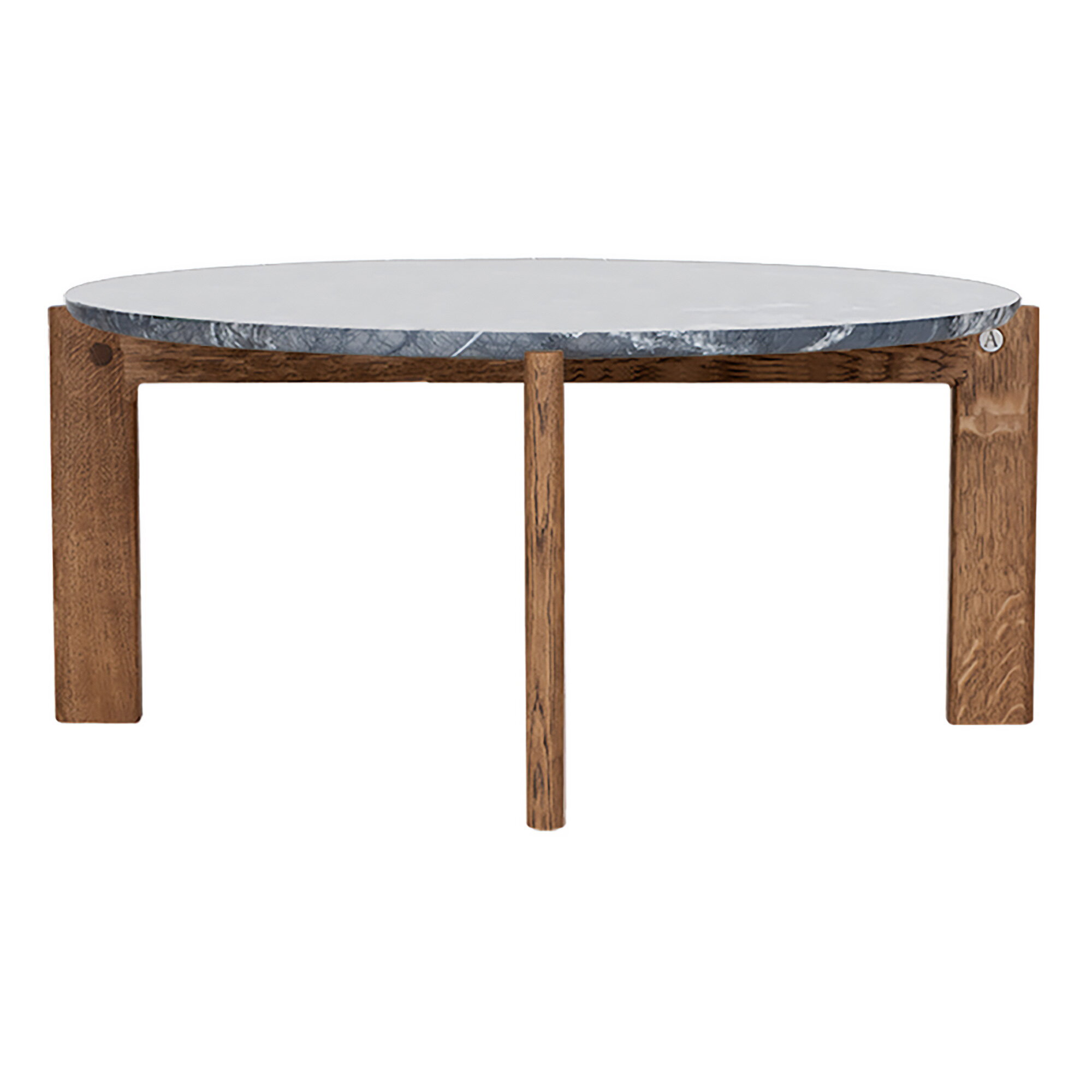 Asplund Iris coffee table, large, American walnut - Pietra Grey marble ...