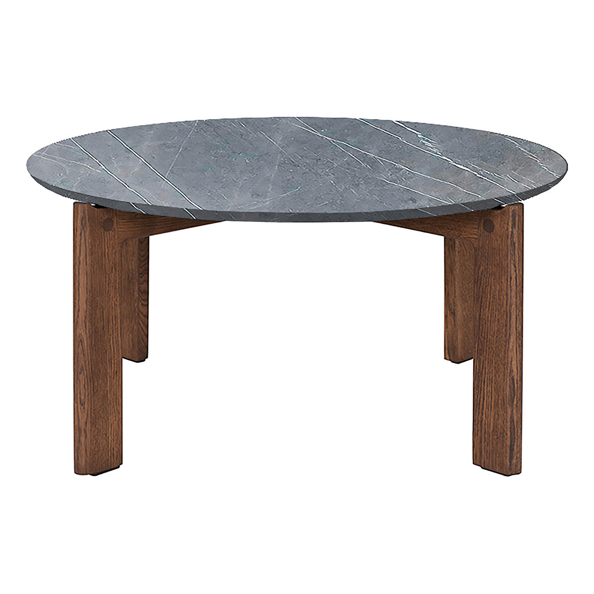 Asplund Iris coffee table, medium, American walnut - Pietra Grey marble ...