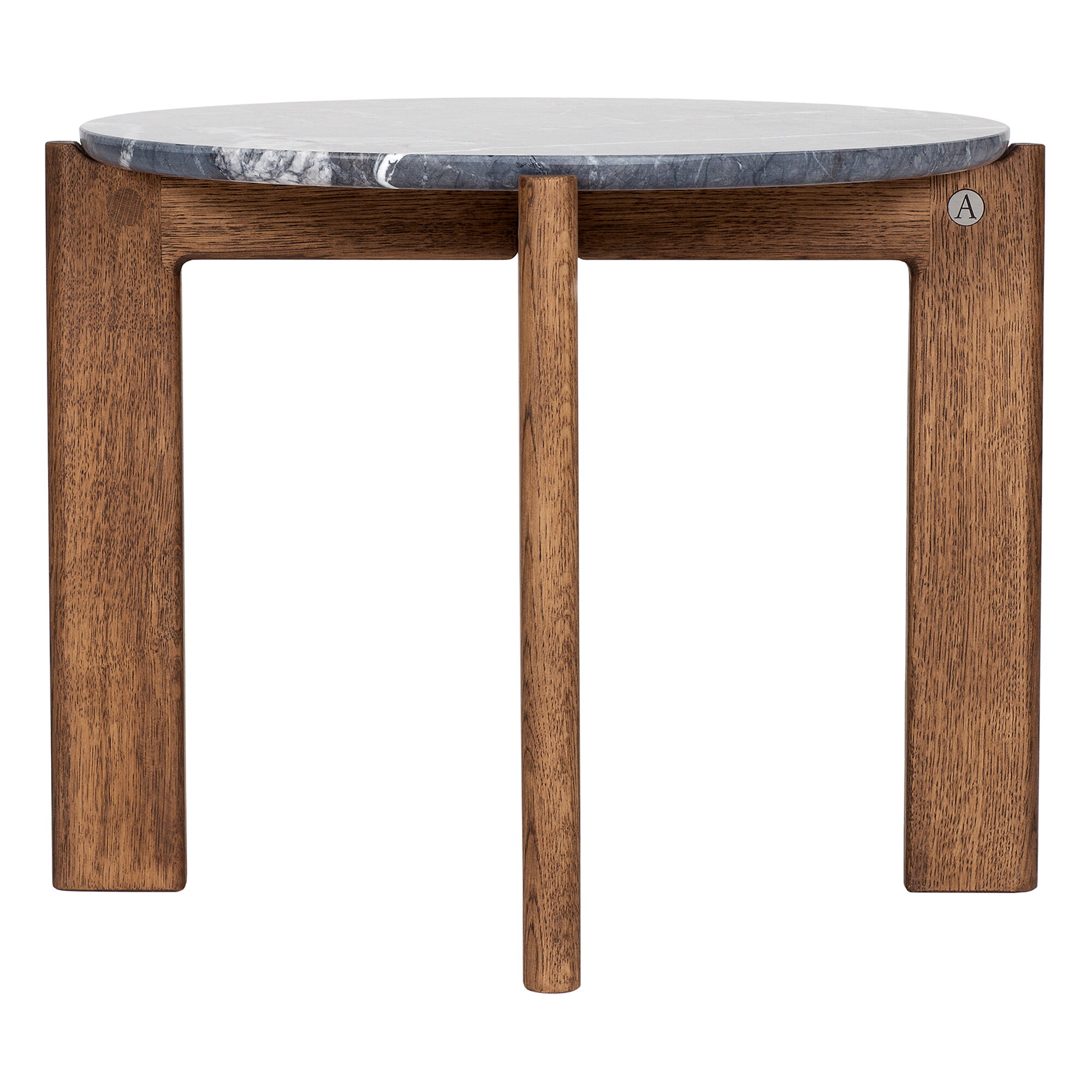 Asplund Iris coffee table, small, American walnut - Pietra Grey marble ...
