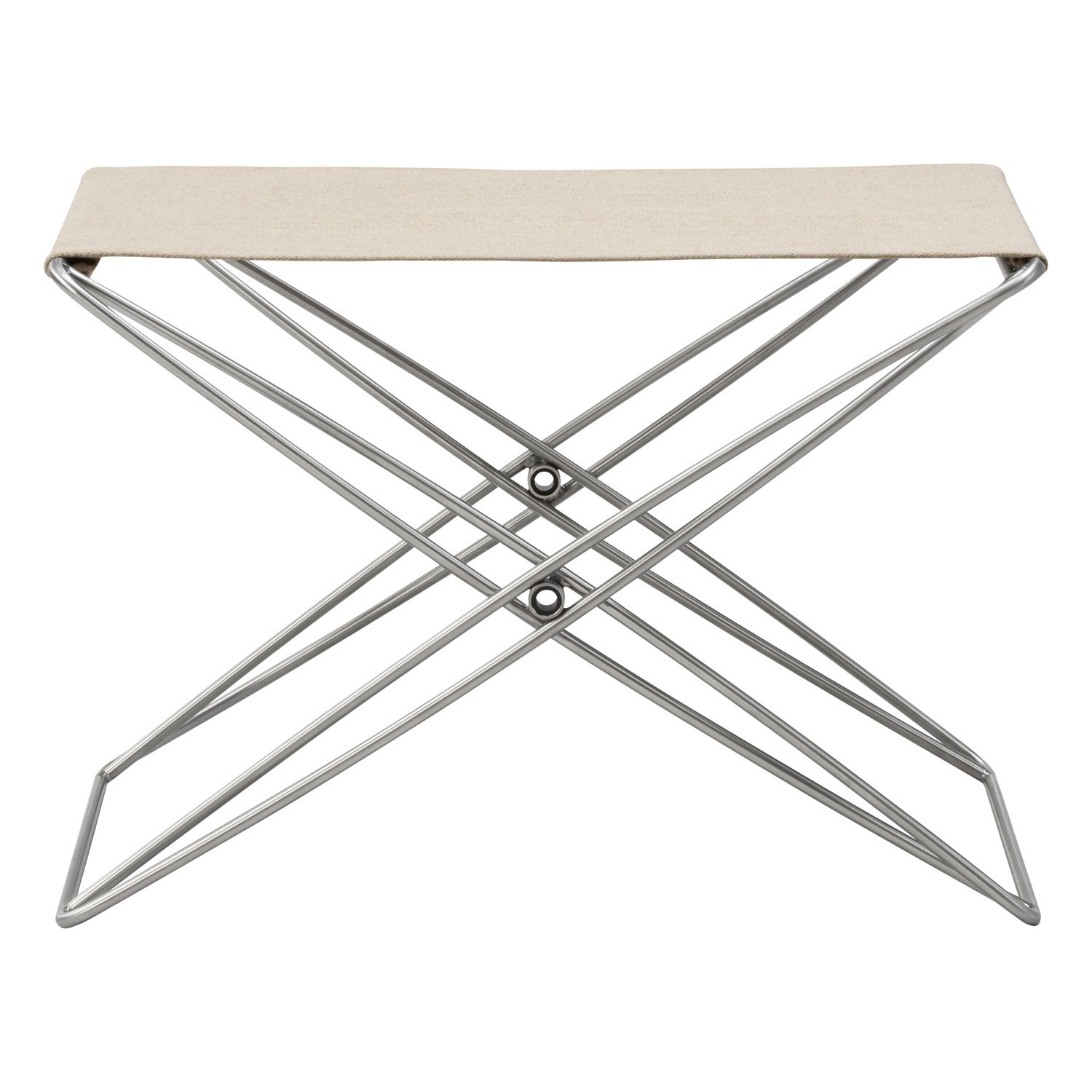 Fredericia JG folding stool, brushed steel - natural canvas | Finnish ...