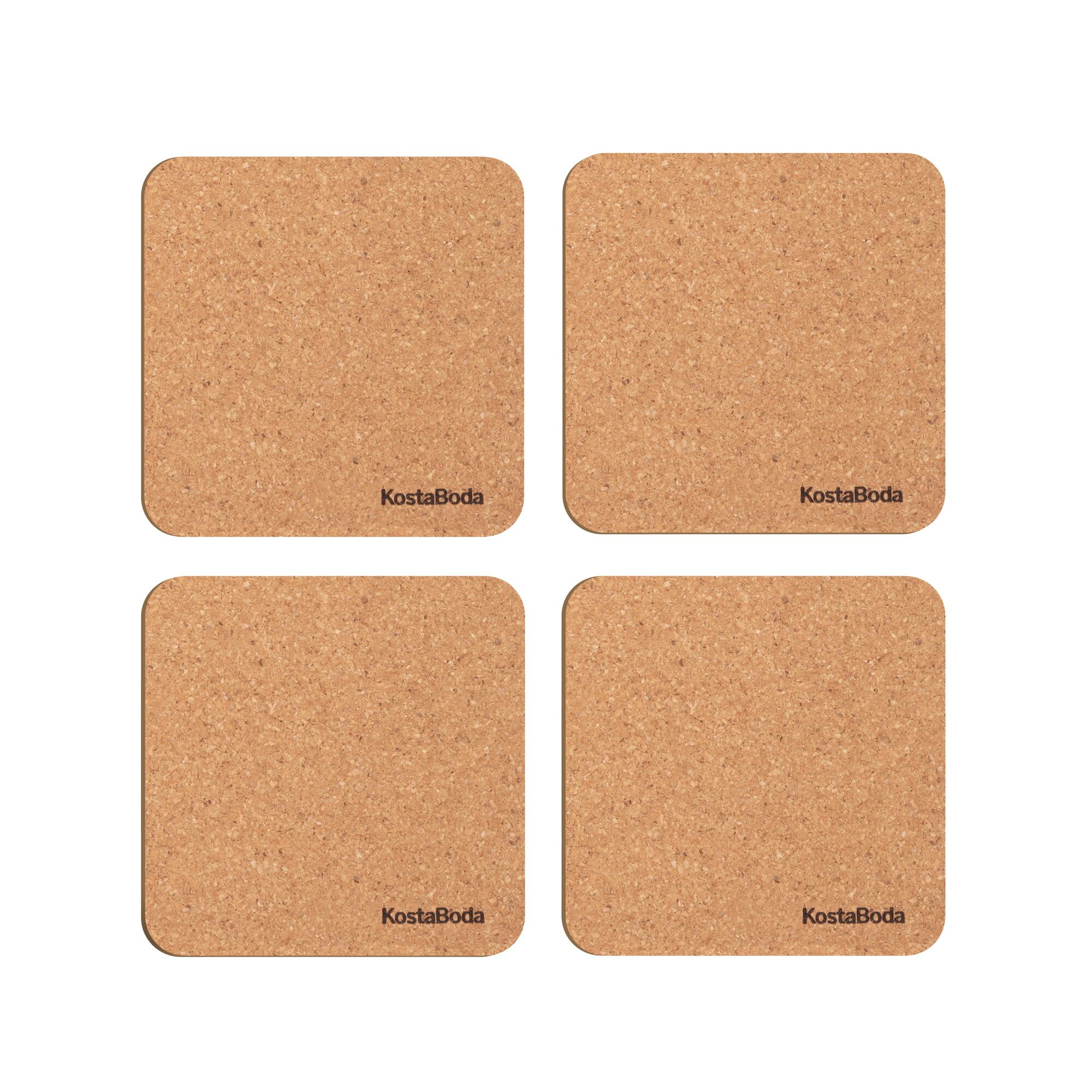 Kosta Boda Viva coaster, 96 x 96 mm, 4 pcs, cork | Finnish Design Shop UK