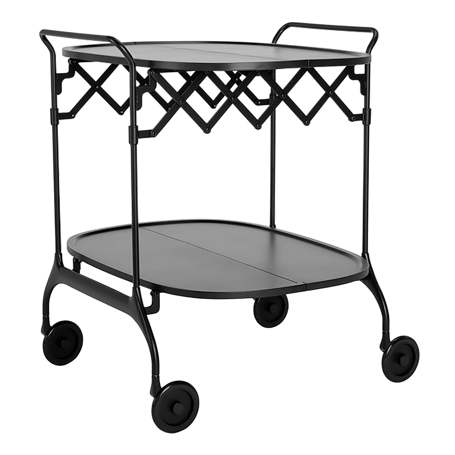Kartell Gastone folding serving trolley/side table, black | Finnish ...