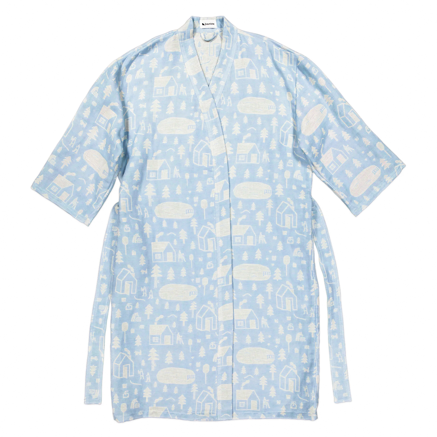 Kauniste Sauna bath robe, light blue | Finnish Design Shop
