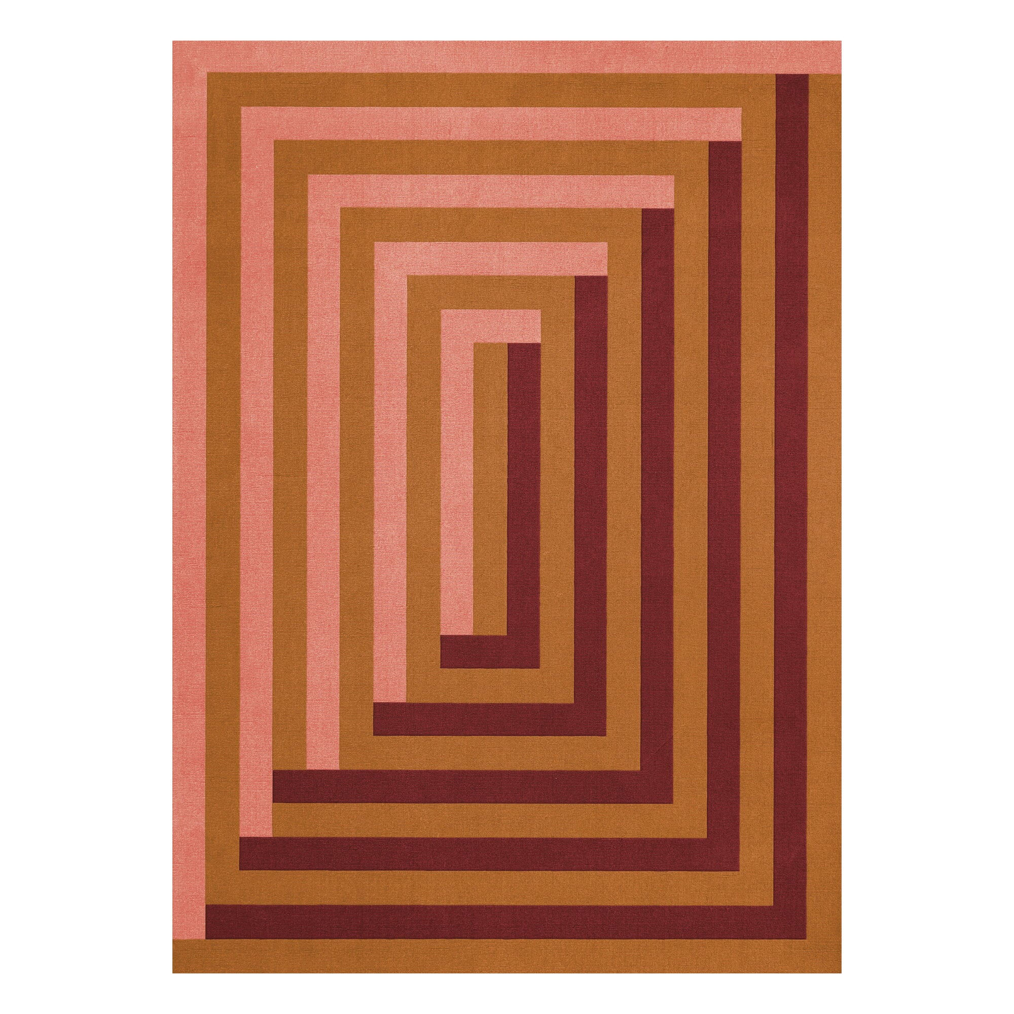 LAYERED Teklan Labyrinth rug, coral pink | Finnish Design Shop