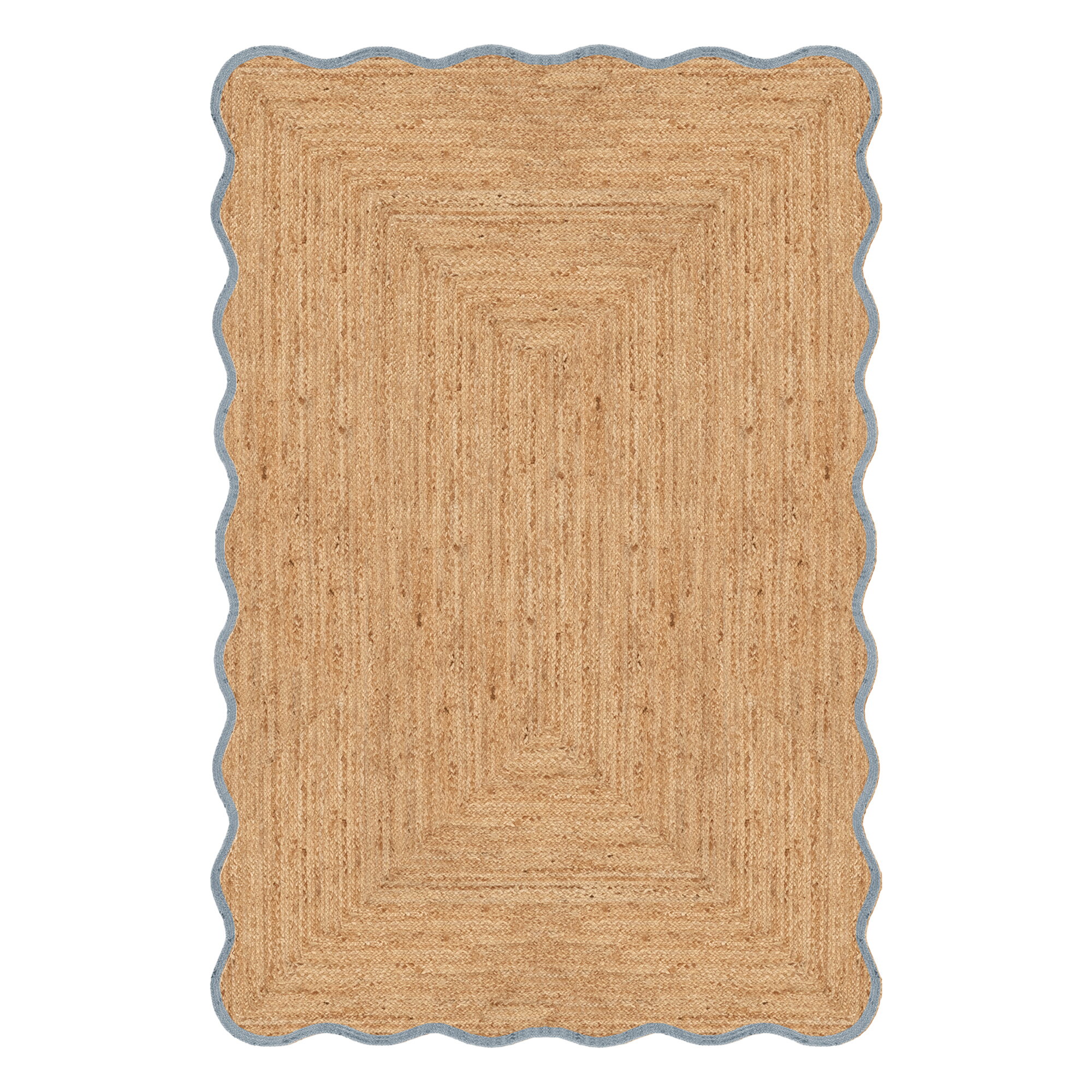 LAYERED Scallop Jute rug, misty blue | Finnish Design Shop