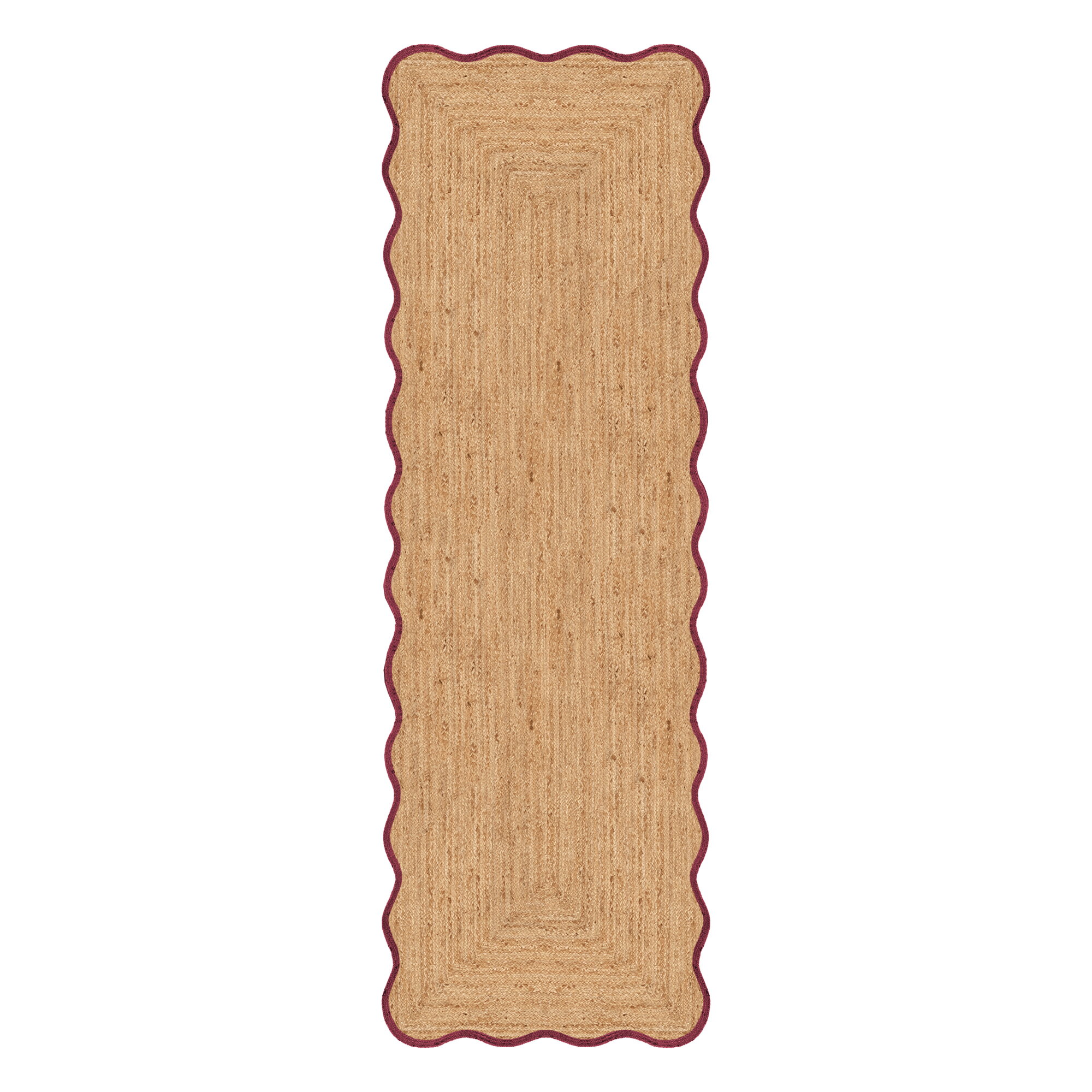 LAYERED Scallop jute rug, 75 x 240 cm, burgundy | Finnish Design Shop NL