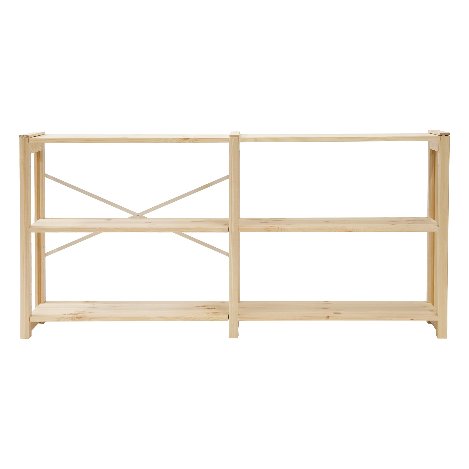 Lundia Classic open shelf, low, wide, untreated | Finnish Design Shop