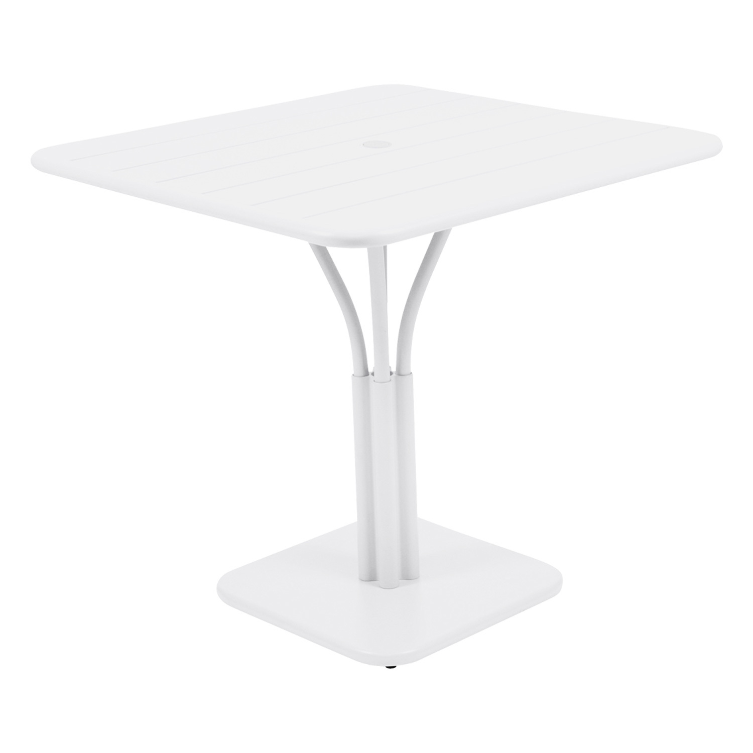 Fermob Luxembourg table, 80 x 80 cm, cotton white, with pedestal ...