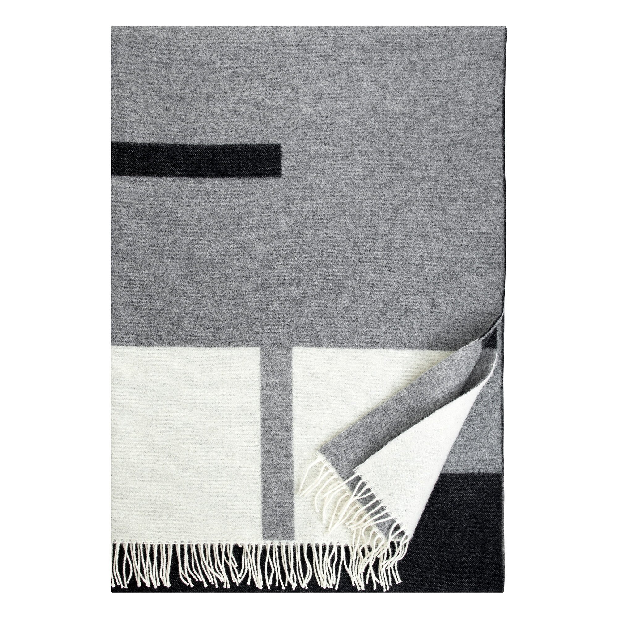 Lapuan Kankurit Suunta blanket, 130 x 180 cm, grey - white - black ...