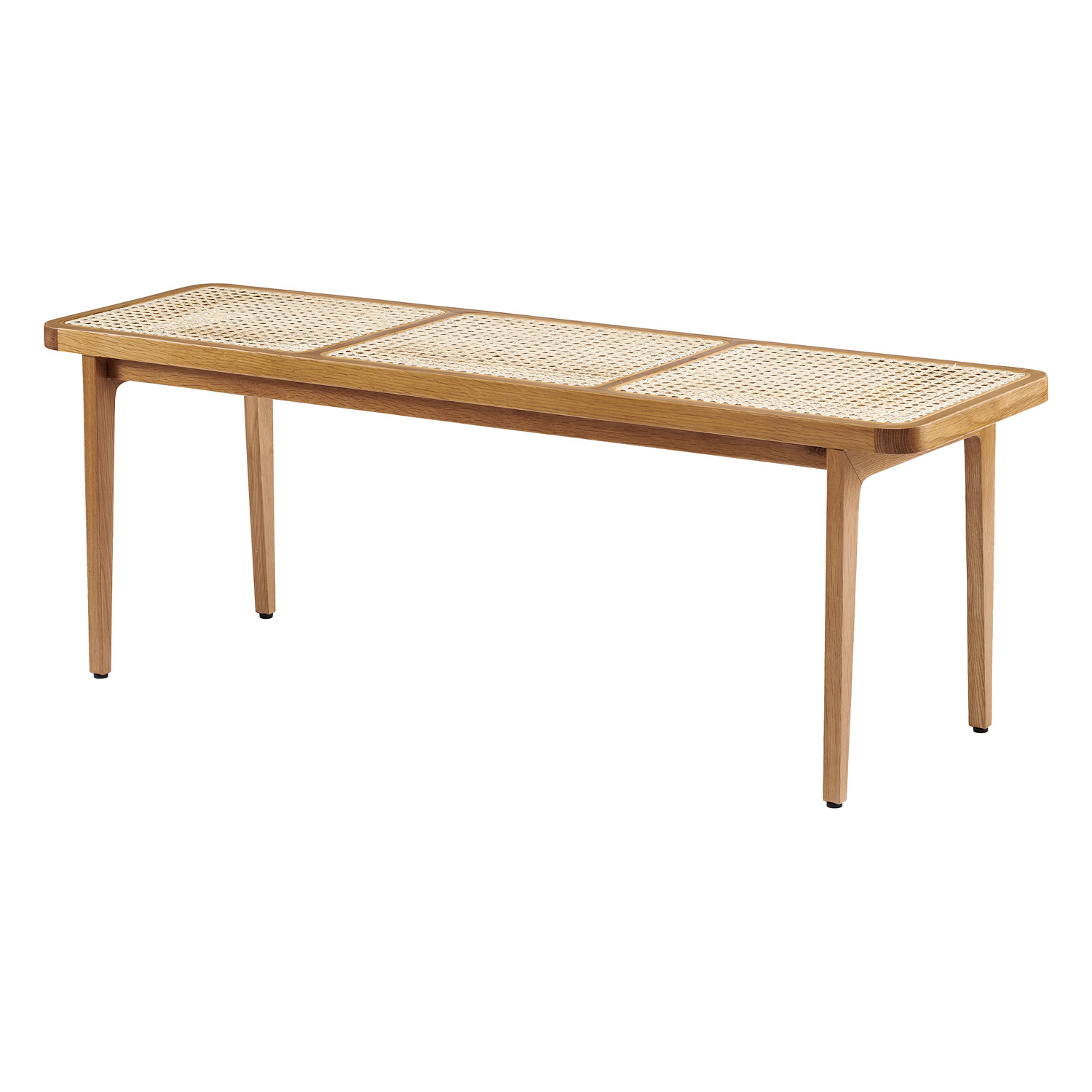 NORR11 Le Roi bench, oak stained ash - rattan | Finnish Design Shop