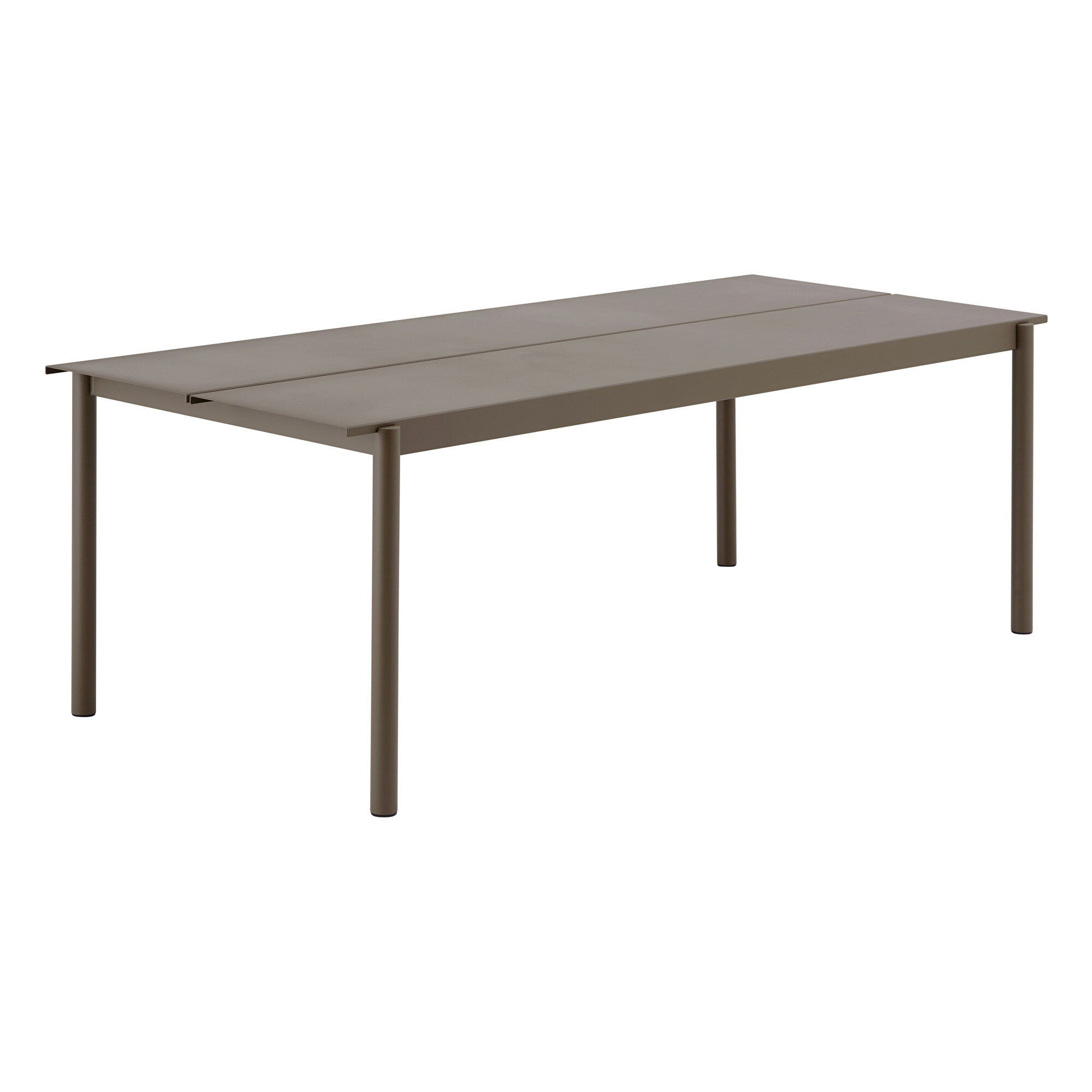 Muuto Linear Steel table, 220 x 90 cm, taupe | Finnish Design Shop CH