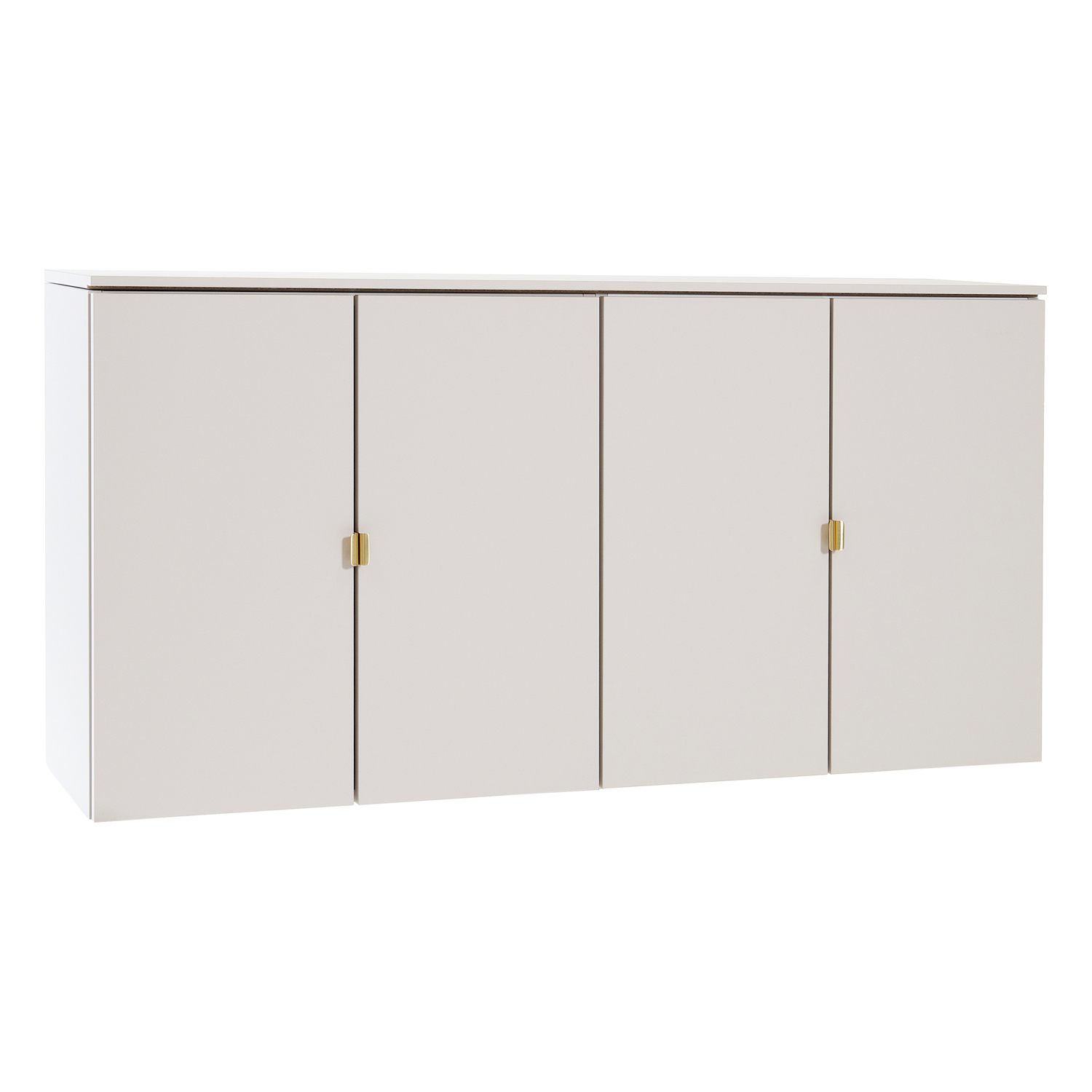 Lundia Fuuga sideboard, 128 cm, wall mounting, cashmere – brass ...