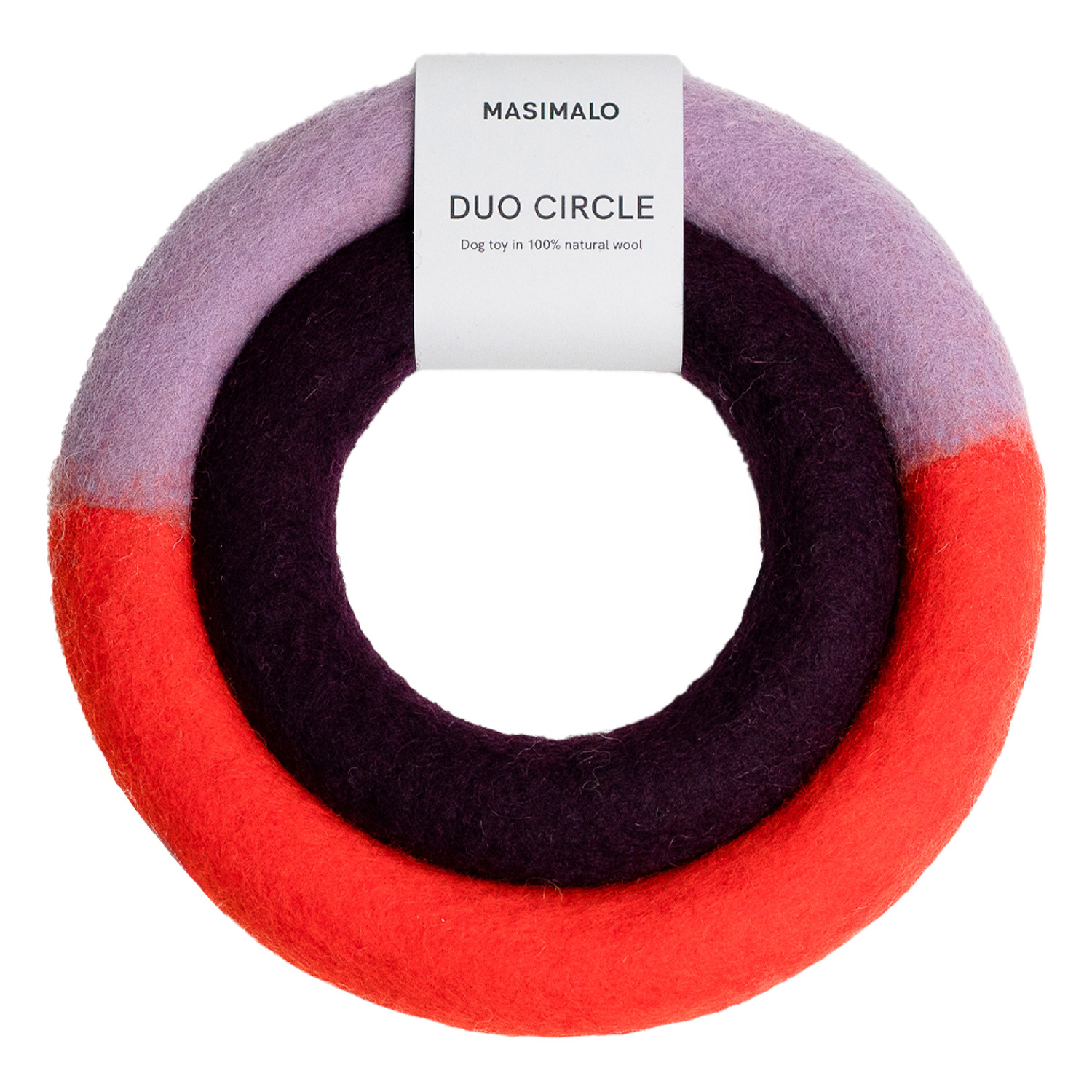 Masimalo Duo Circle dog toy, orange - purple | Finnish Design Shop