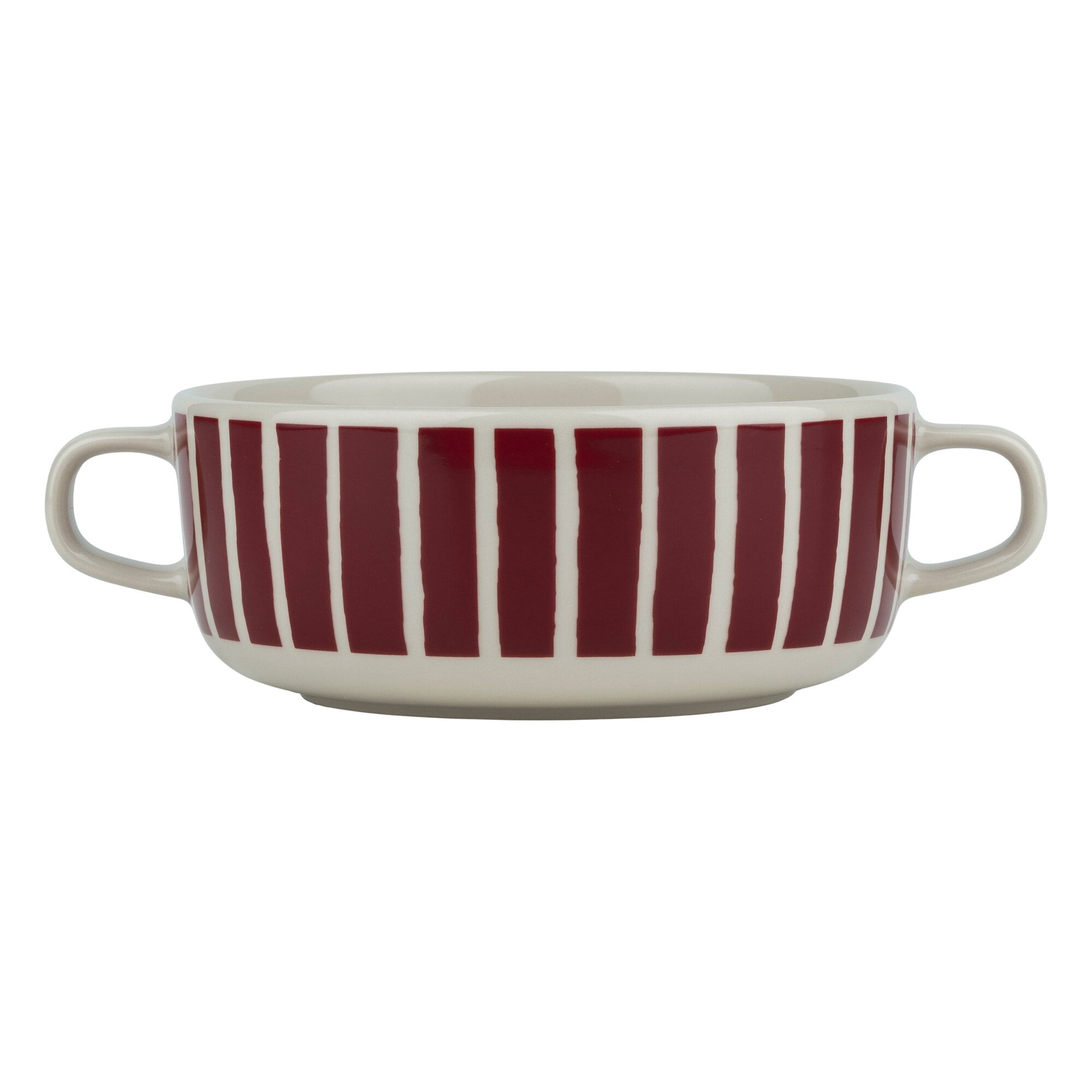 Marimekko Oiva - Piccolo bowl with handles, 5dl, stoneware - burgundy ...