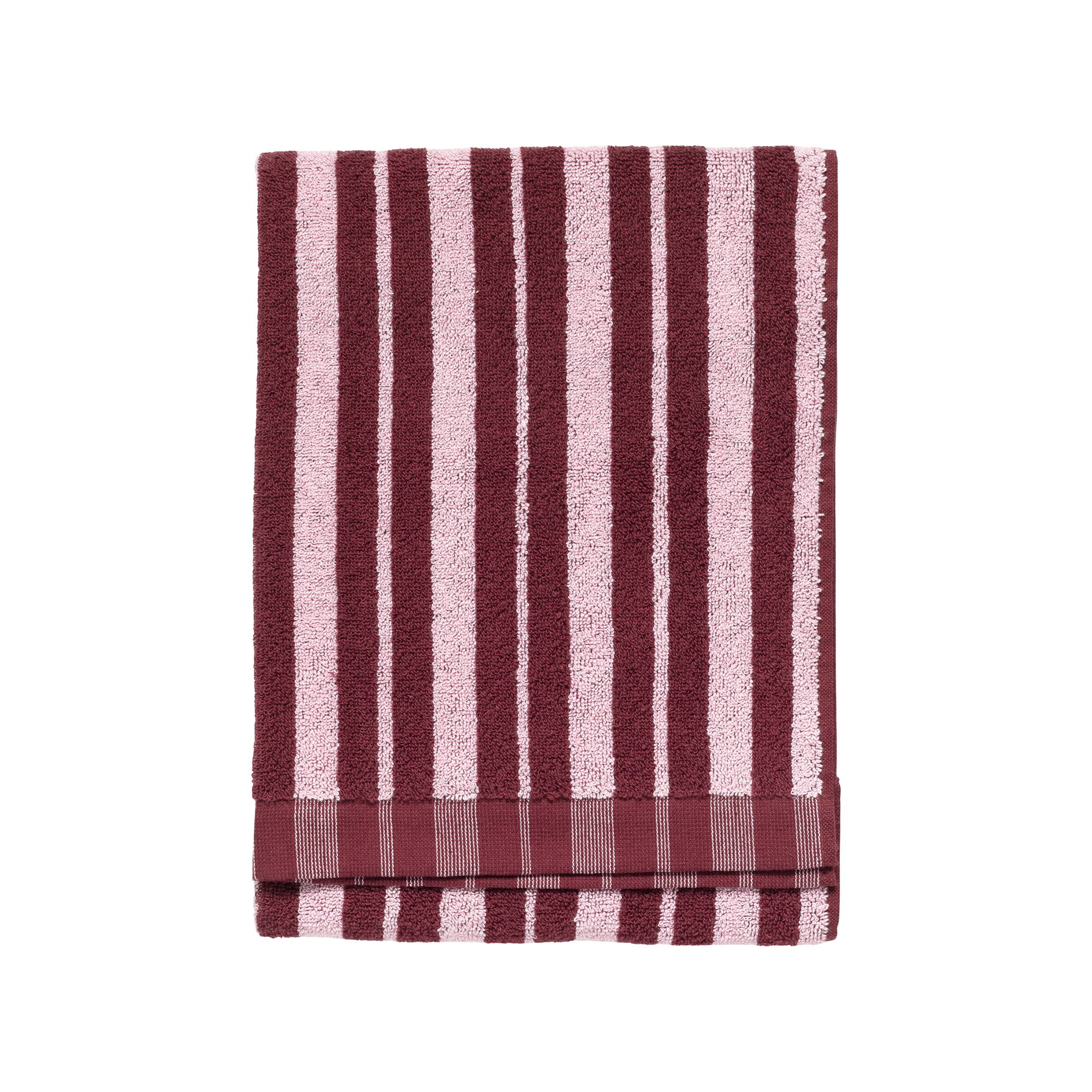 Marimekko Raide hand towel, 50 x 70 cm, burgundy - pink | Finnish ...