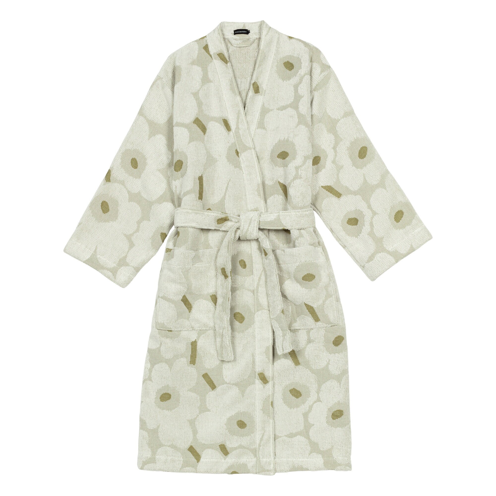 Marimekko Unikko badrock, grön umbra - krämfärgad | Finnish Design Shop