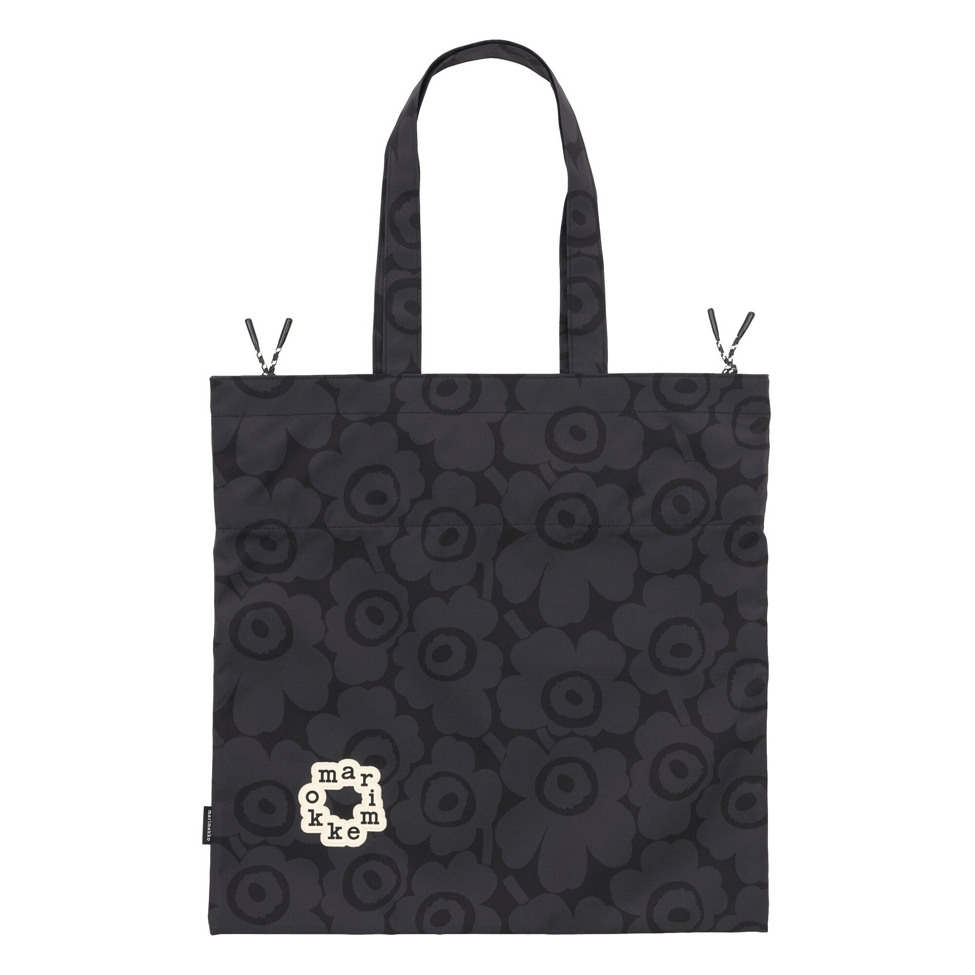 Marimekko Metka Mini Unikko Kioski shoulder bag, dark grey - black ...