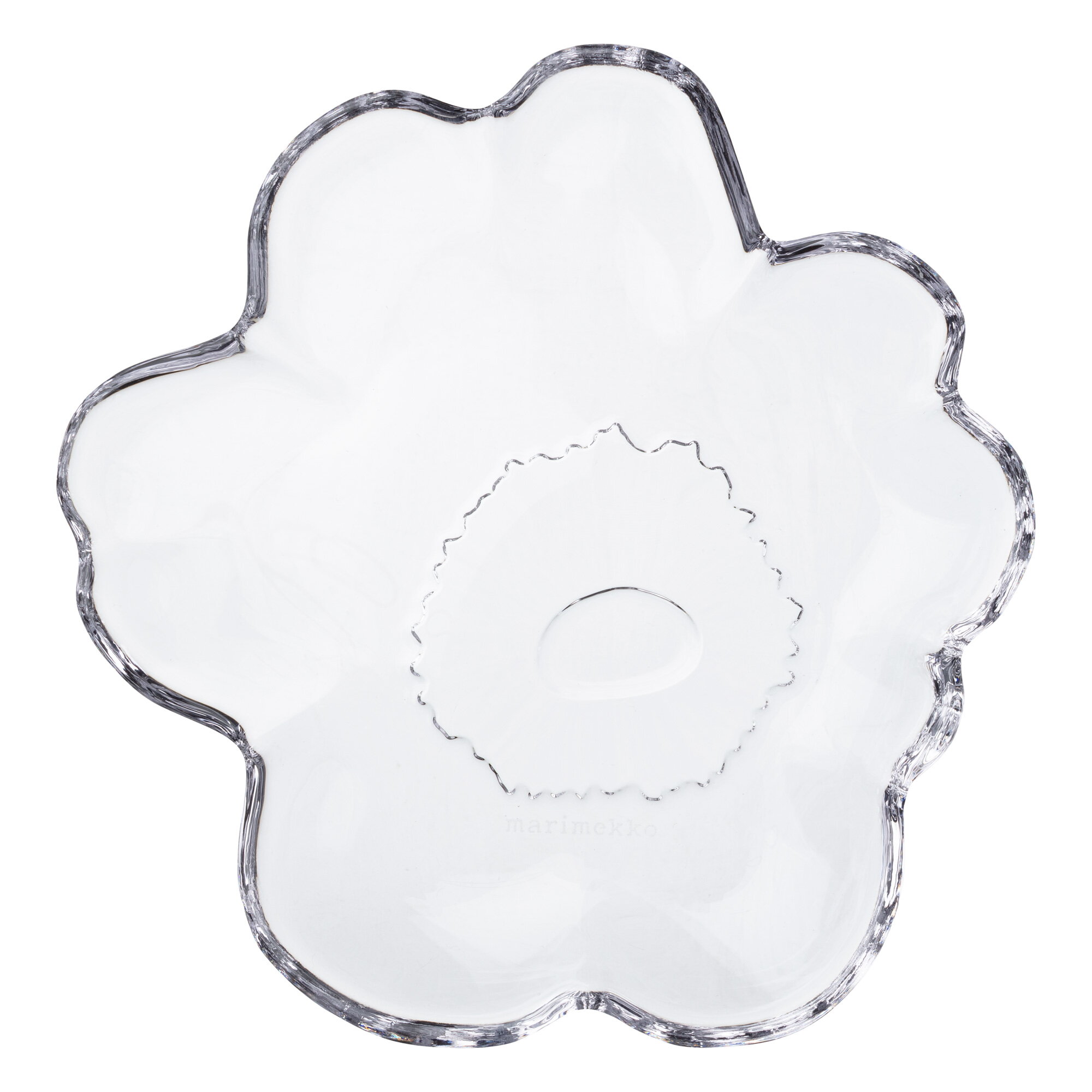 Marimekko Unikko glass plate, 13 cm, clear | Finnish Design Shop NL