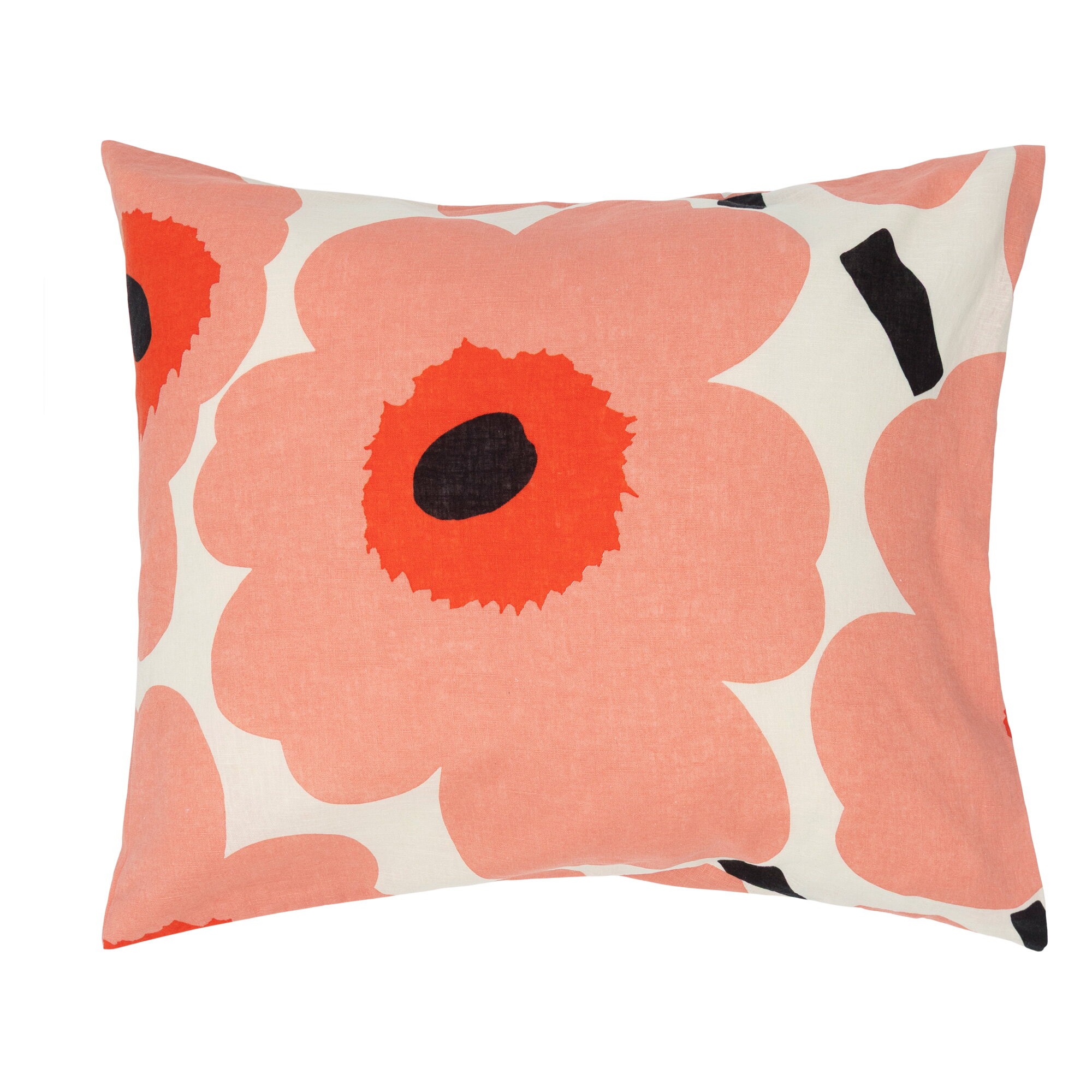 Marimekko Unikko taie d'oreiller, 50 x 60 cm, blanc cassé - corail ...