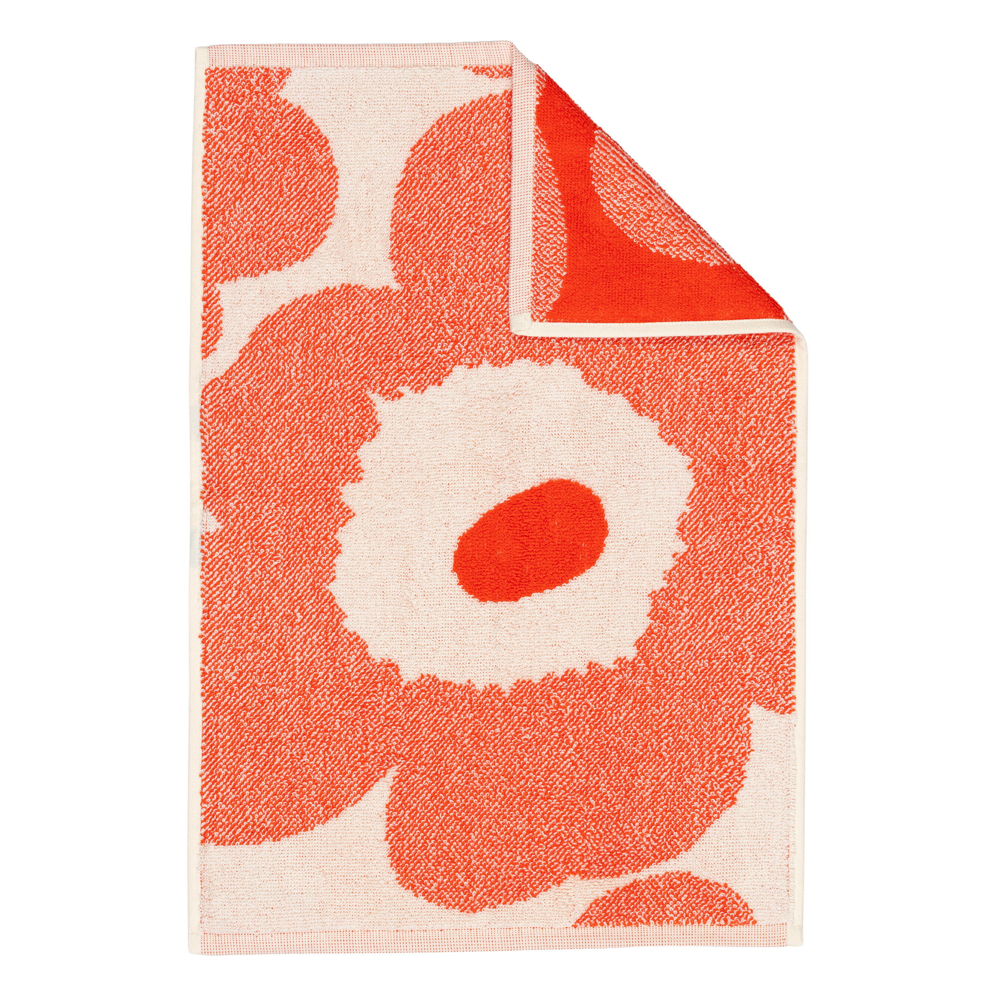Marimekko Unikko guest towel 30 x 50 cm, off-white - orange red ...