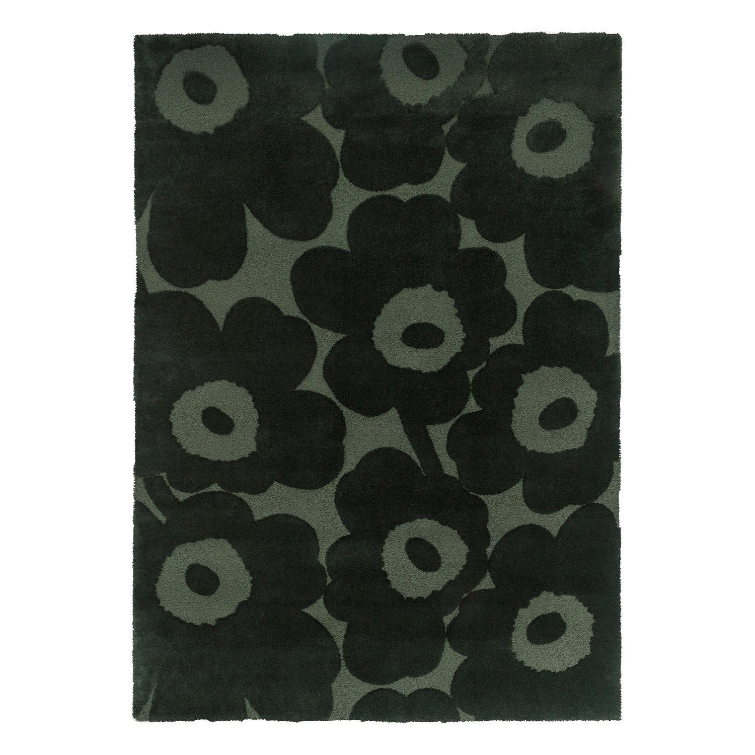 Marimekko Unikko matto, tummanvihreä | Finnish Design Shop