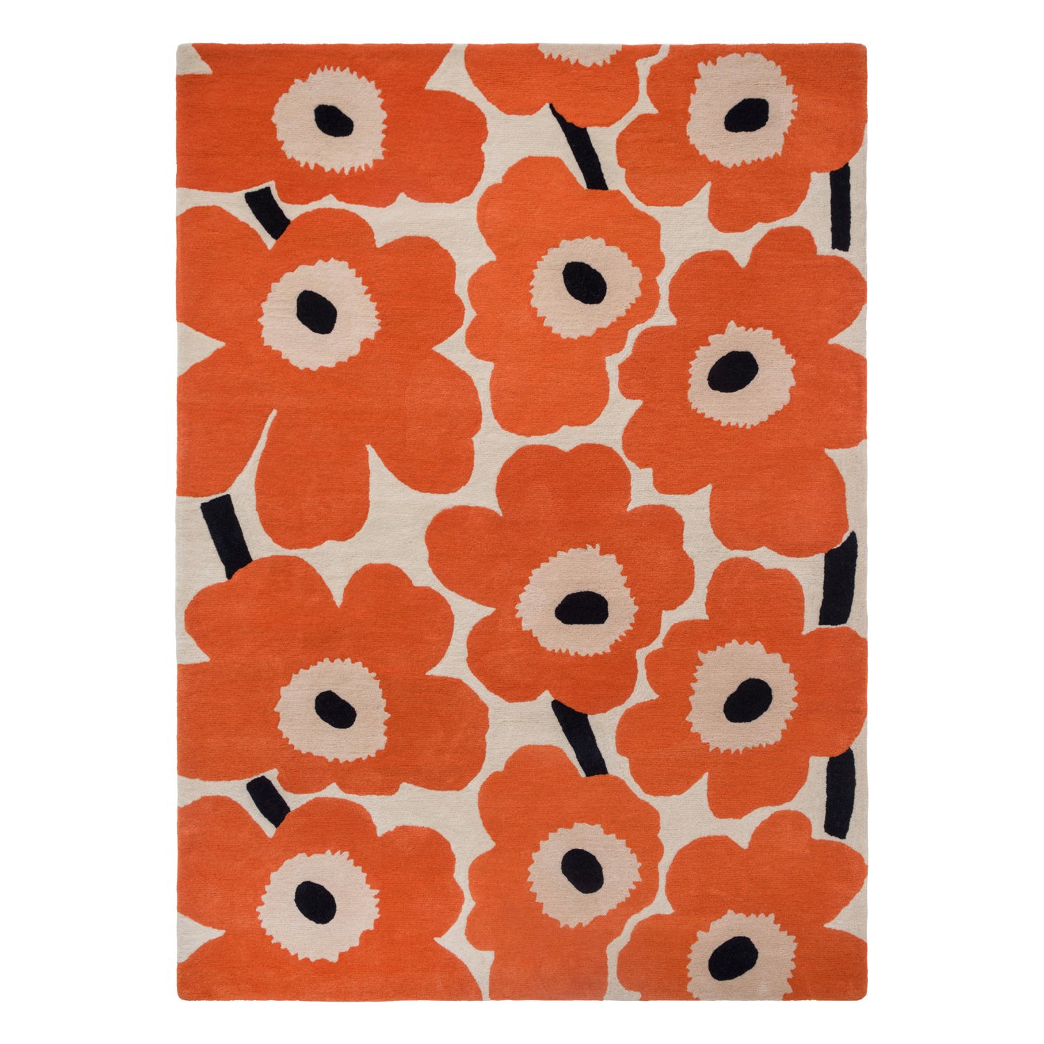 Marimekko Unikko matto, oranssinpunainen | Finnish Design Shop