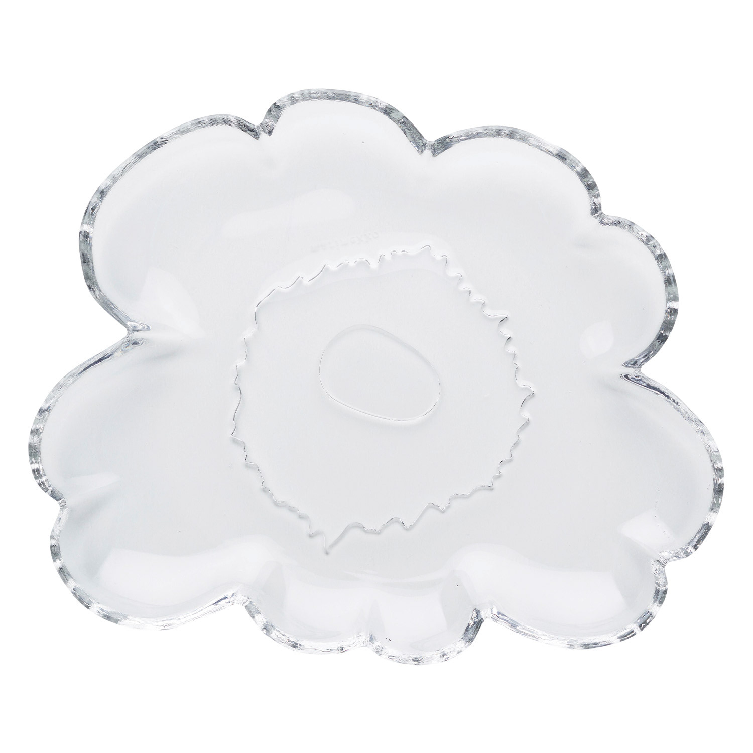 Marimekko Unikko glass plate, 20 cm, clear | Finnish Design Shop