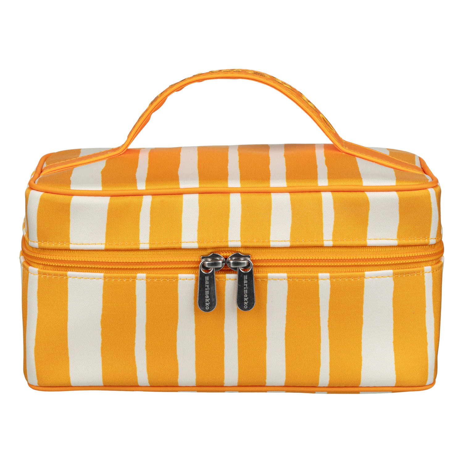 Marimekko Tuttu Raide Kosmetiktasche, Safran - Creme | Finnish Design Shop
