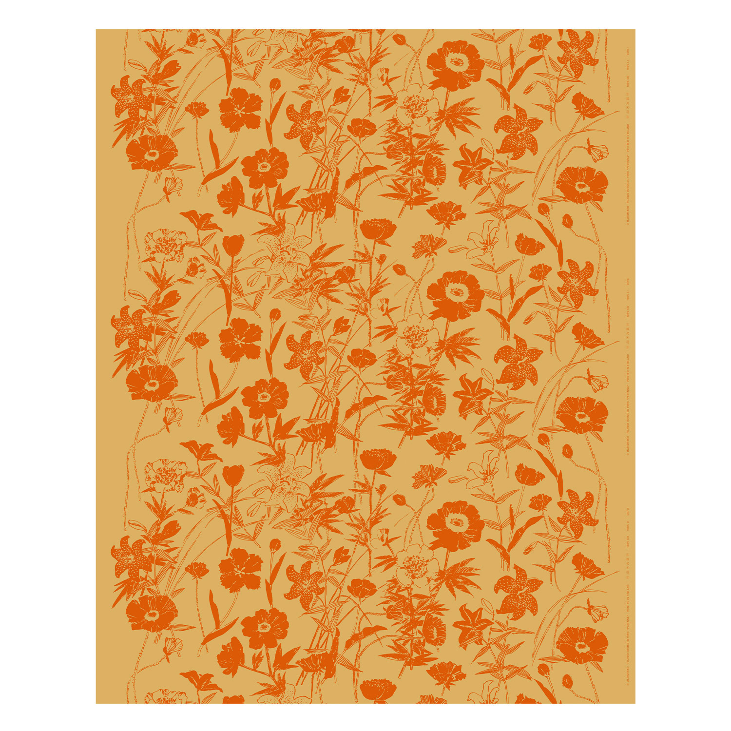 Marimekko Perenna panama fabric, caramel - burnt orange | Finnish ...