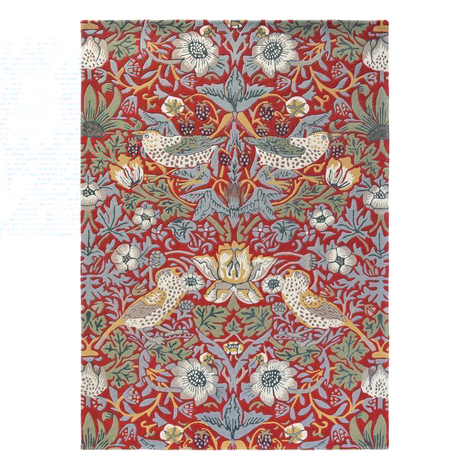 Morris & Co. Strawberry Thief rug, crimson | Finnish Design Shop