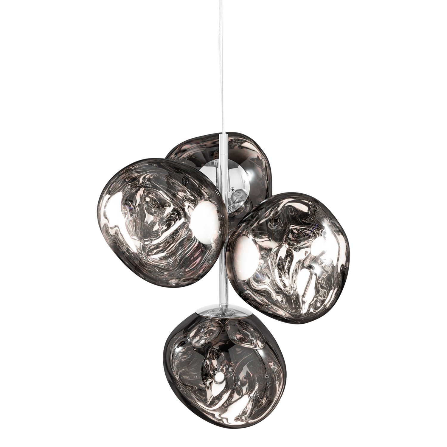 Tom Dixon Melt Chandelier Mini Pendelleuchte, LED, silber | Finnish ...