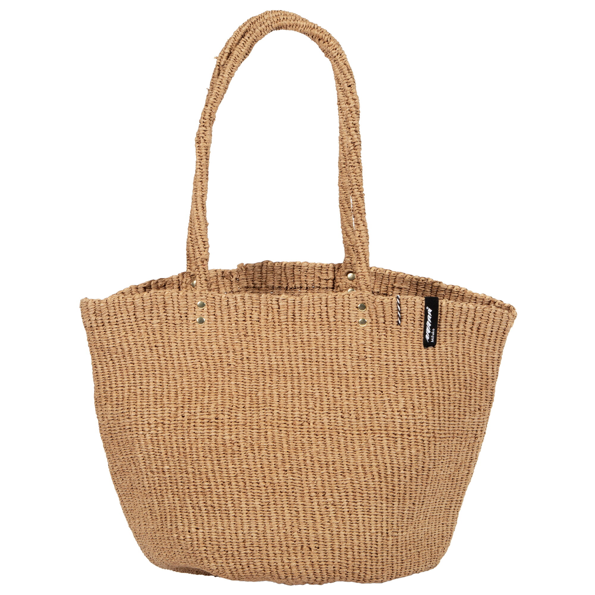 Mifuko Kiondo shopper basket, M, woven handle, brown | Finnish Design Shop