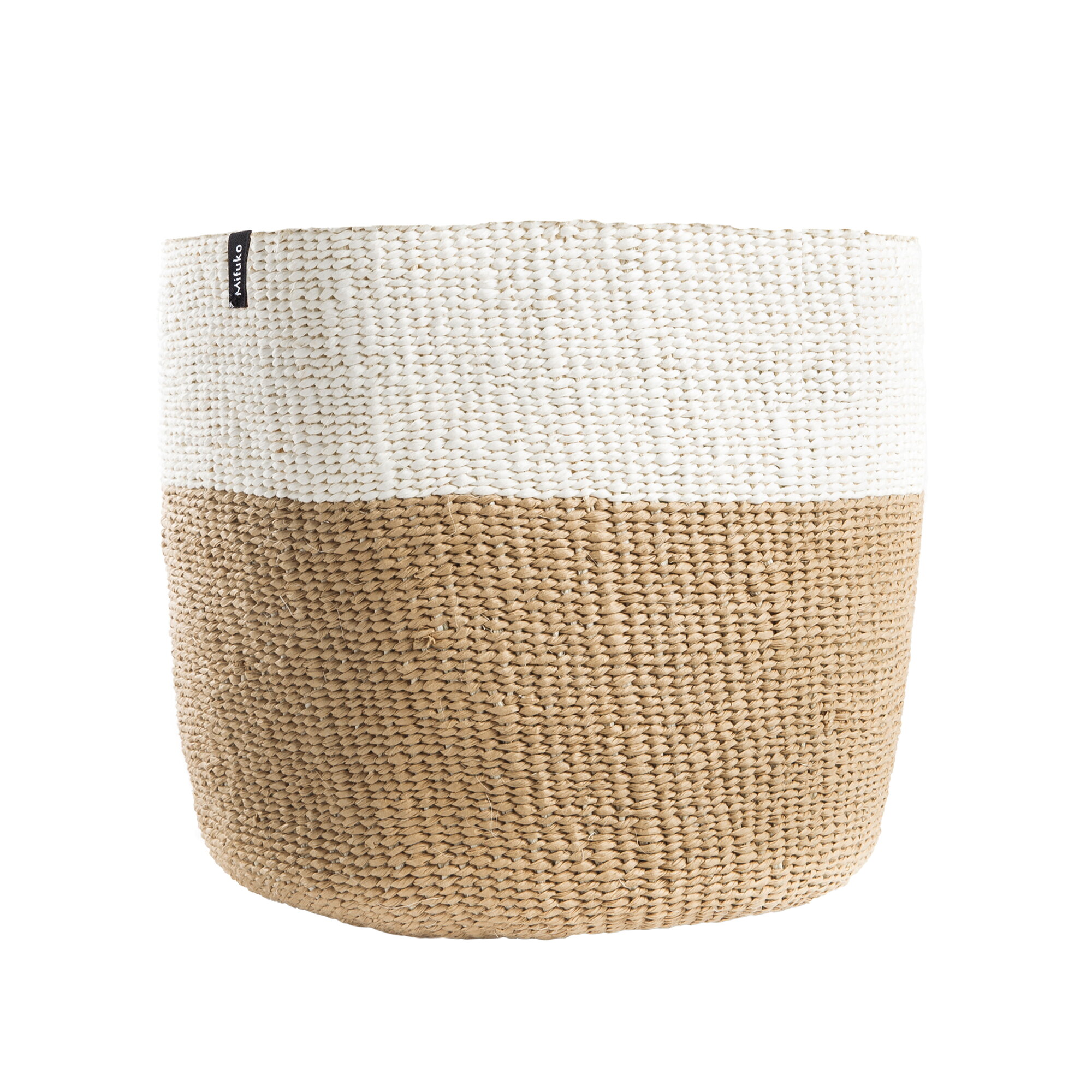 Mifuko Kiondo basket S, white - natural | Finnish Design Shop