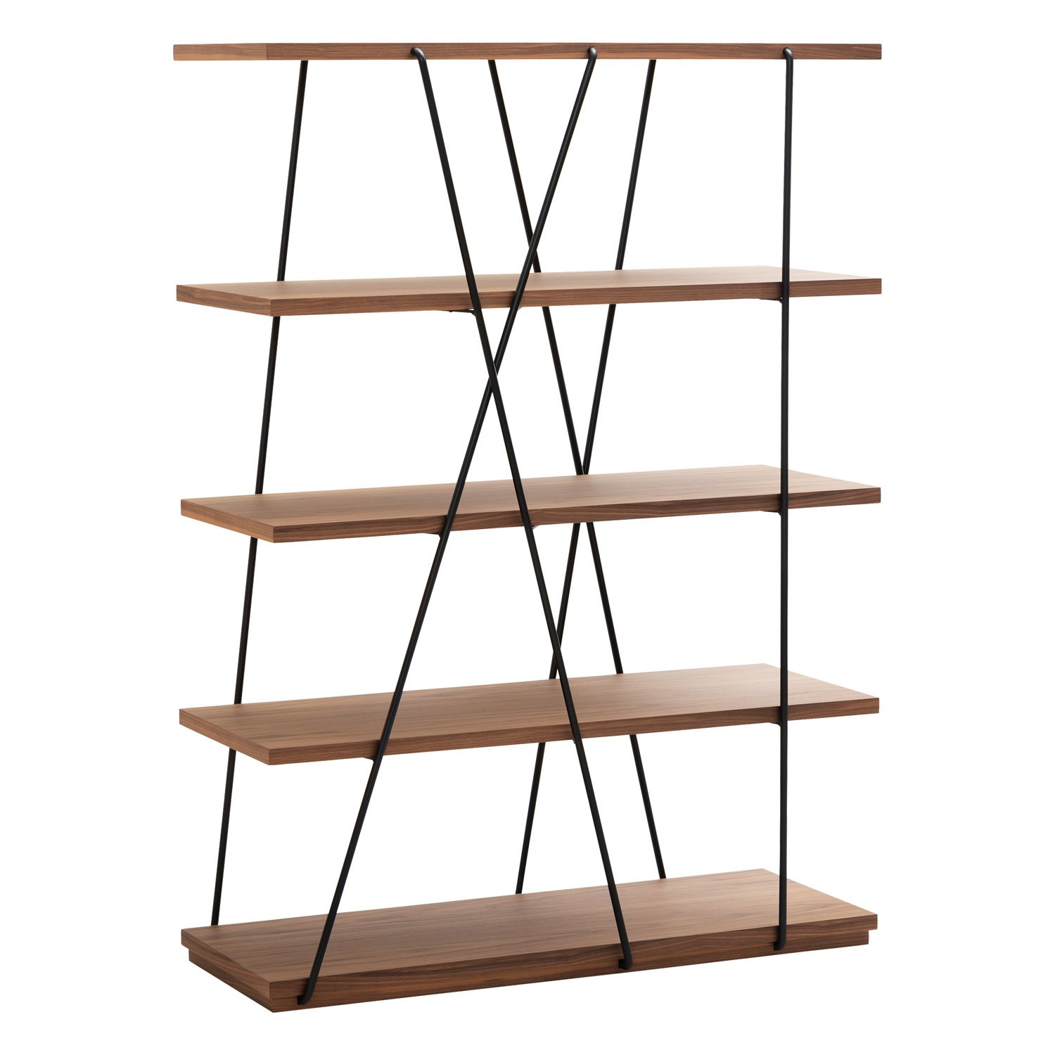 Miniforms Matassa bookcase, black - walnut | Finnish Design Shop UK