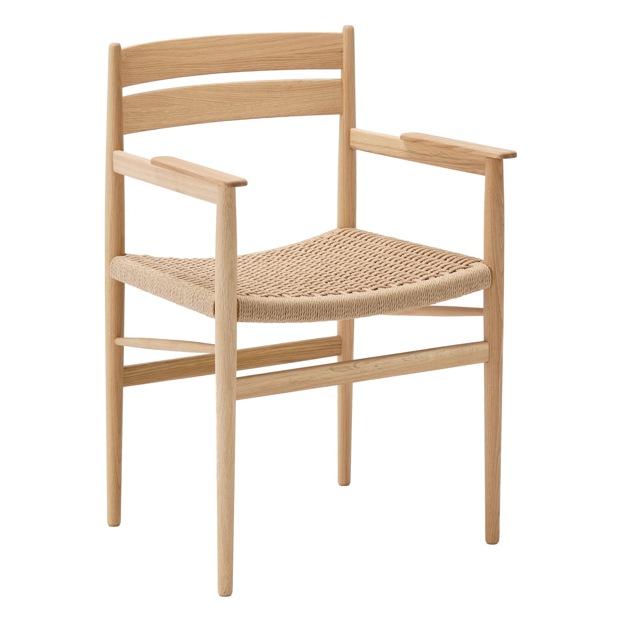 Karimoku Case N-DC04 dining armchair, lacquered oak - natural paper ...