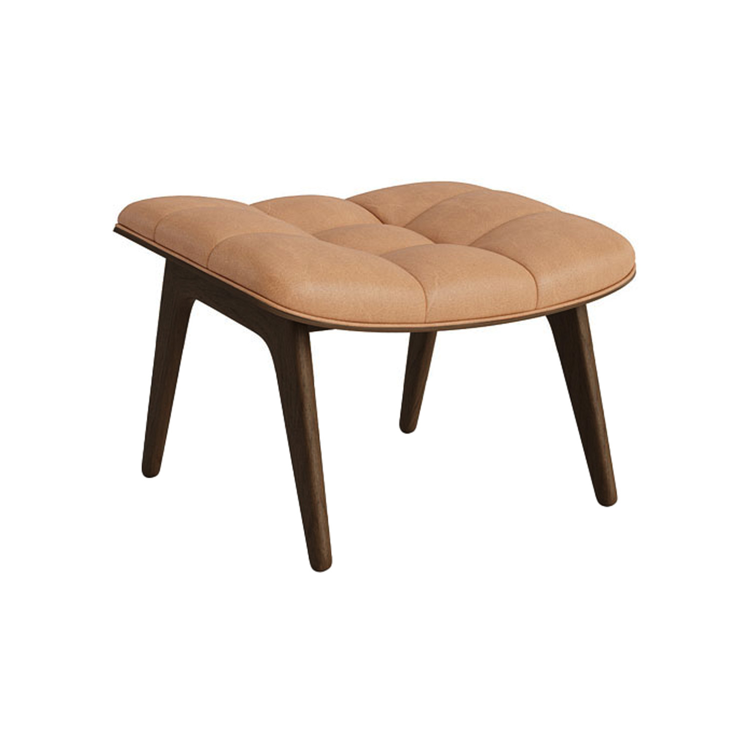 NORR11 Mammoth ottoman, dark smoked oak - Dunes Camel 21004 leather ...