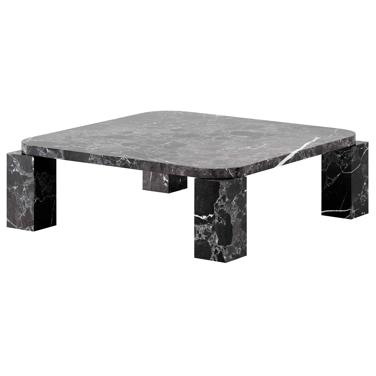 New Works Atlas coffee table, 82 x 82 cm, black marble | Finnish Design ...
