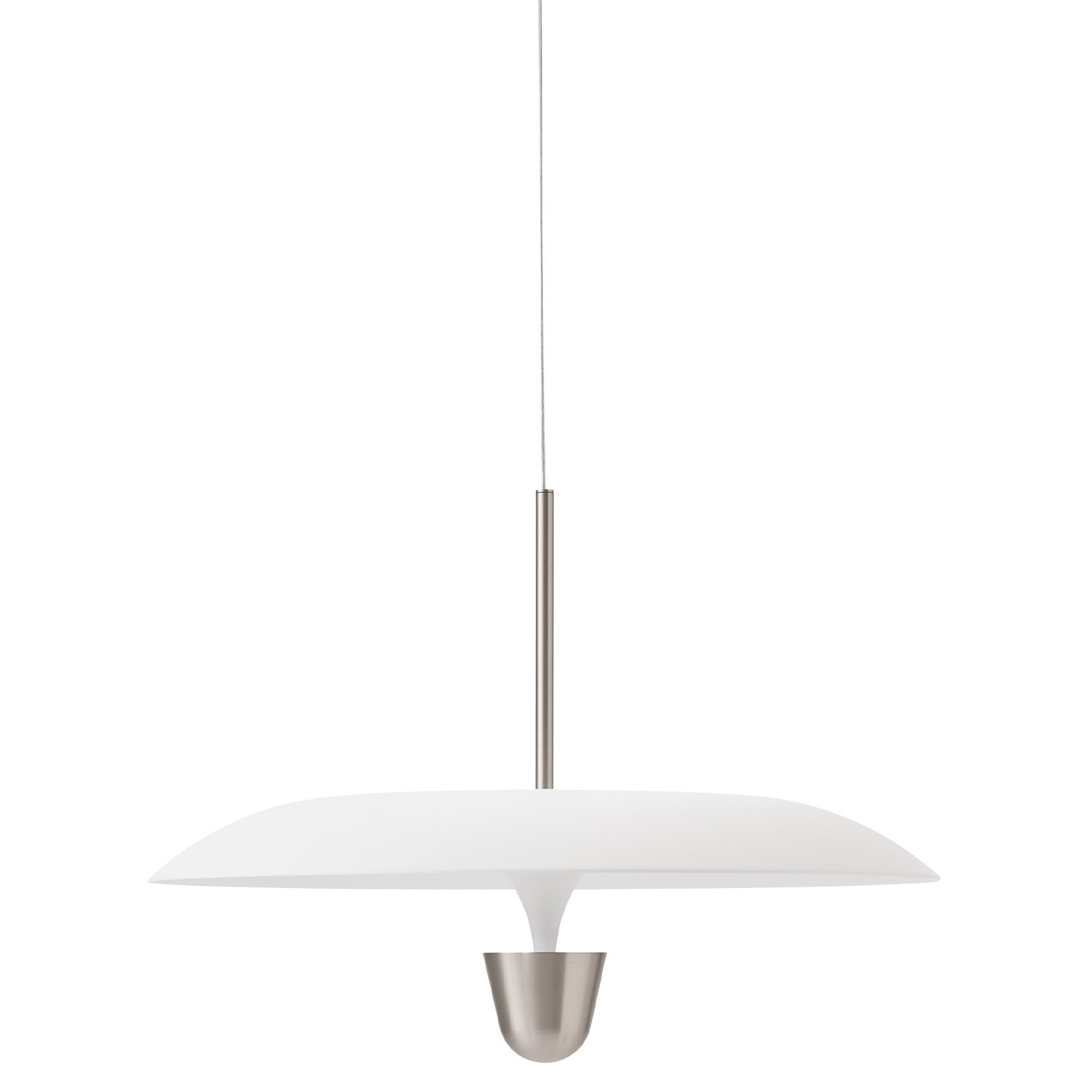 New Works Kantarell Pendelleuchte, 55 cm, Nickel - Weiß | Finnish ...