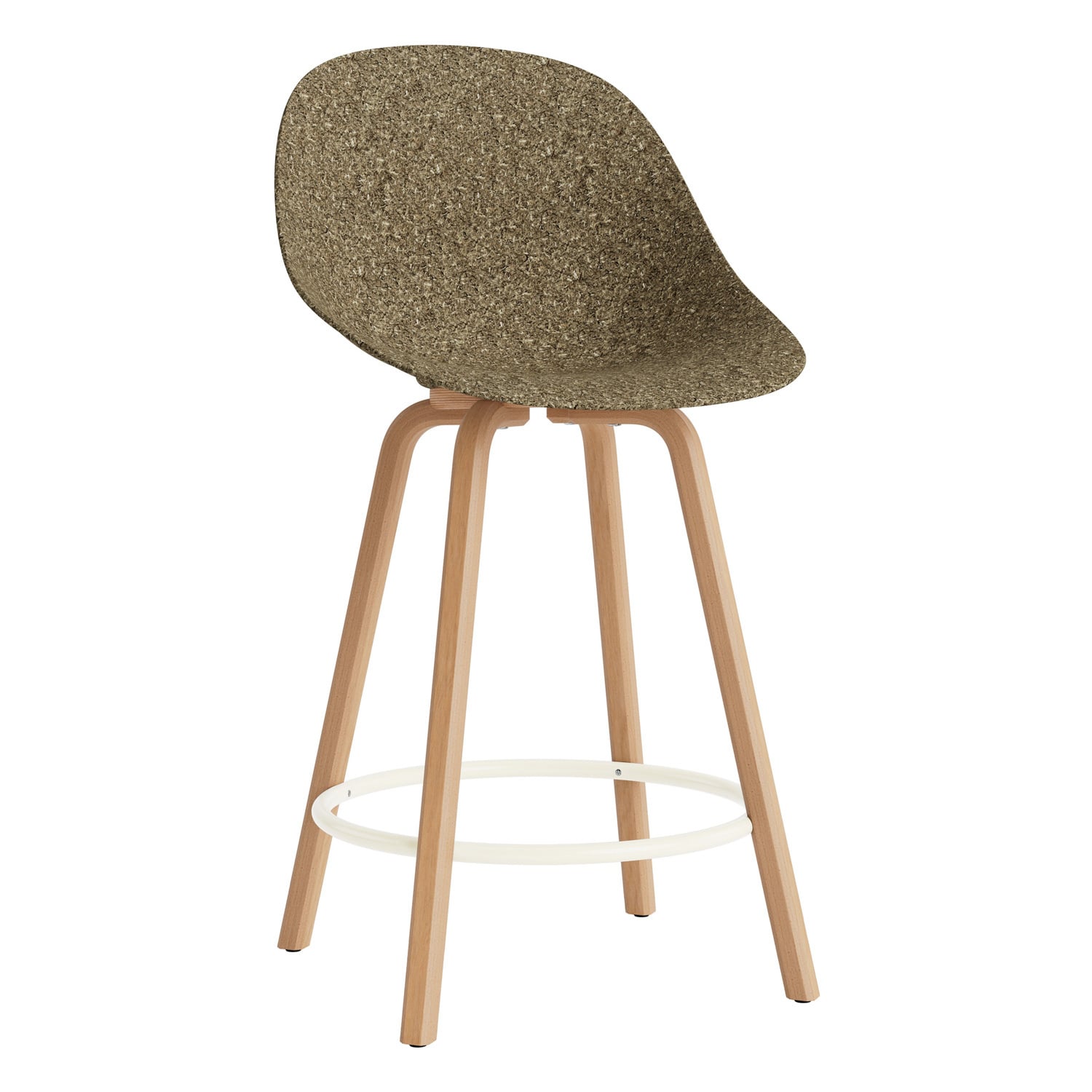 Normann Copenhagen Mat bar chair, 65 cm, beech - cream steel - seaweed ...